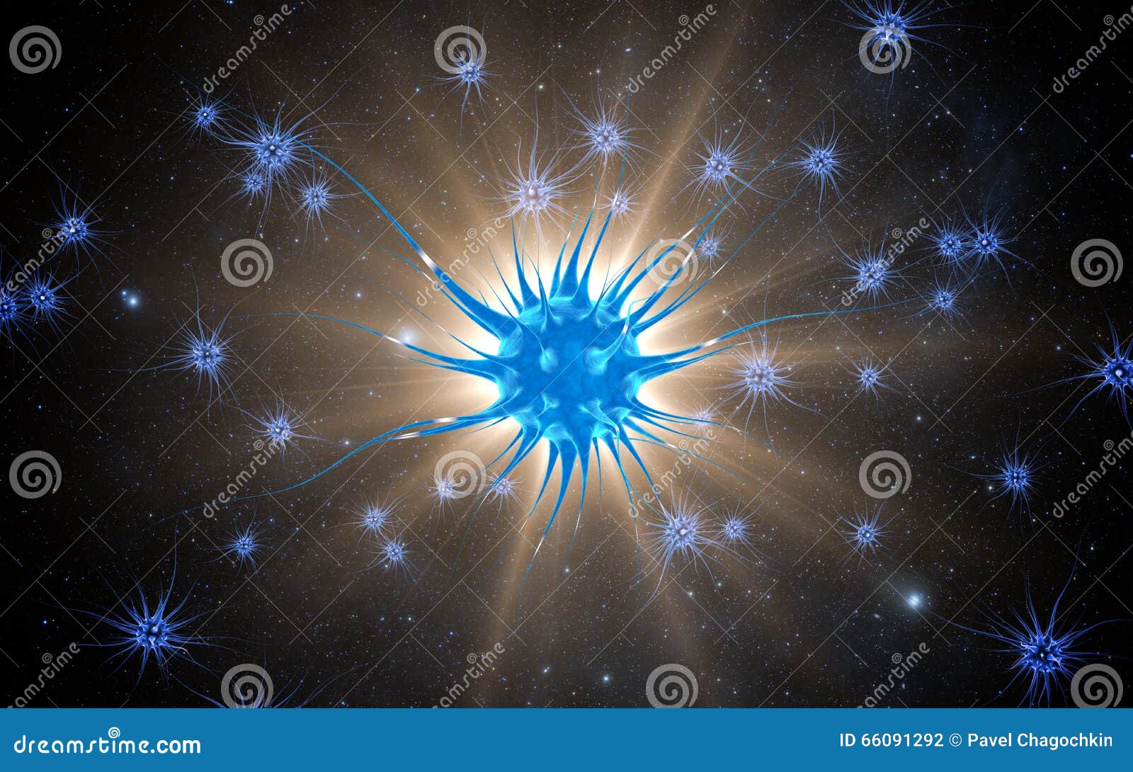 Brain Impulses. Neuron System. Human Anatomy Stock Photo - Image of ...