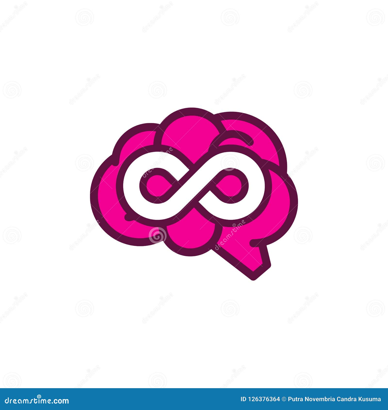 Brain Infinity Head Logo Icon Design Stock Vector - Illustration of ...