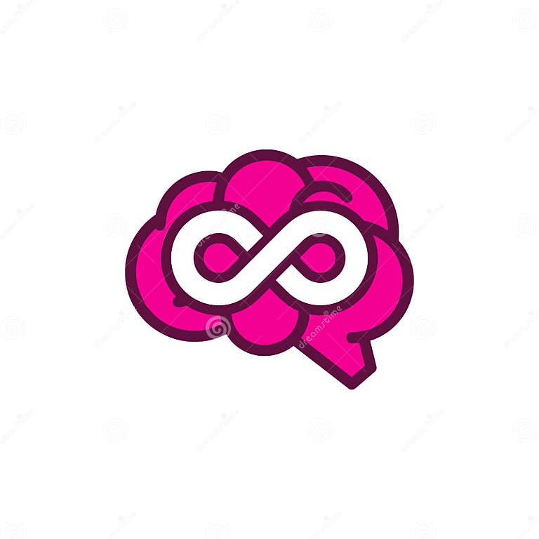 Brain Infinity Head Logo Icon Design Stock Vector - Illustration of ...