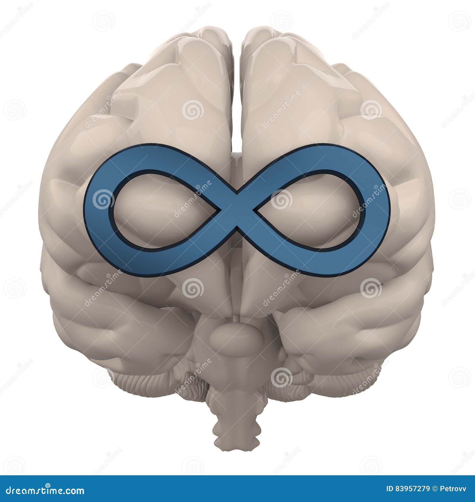 Brain with Infinity Symbol 3d Rendering Stock Illustration ...