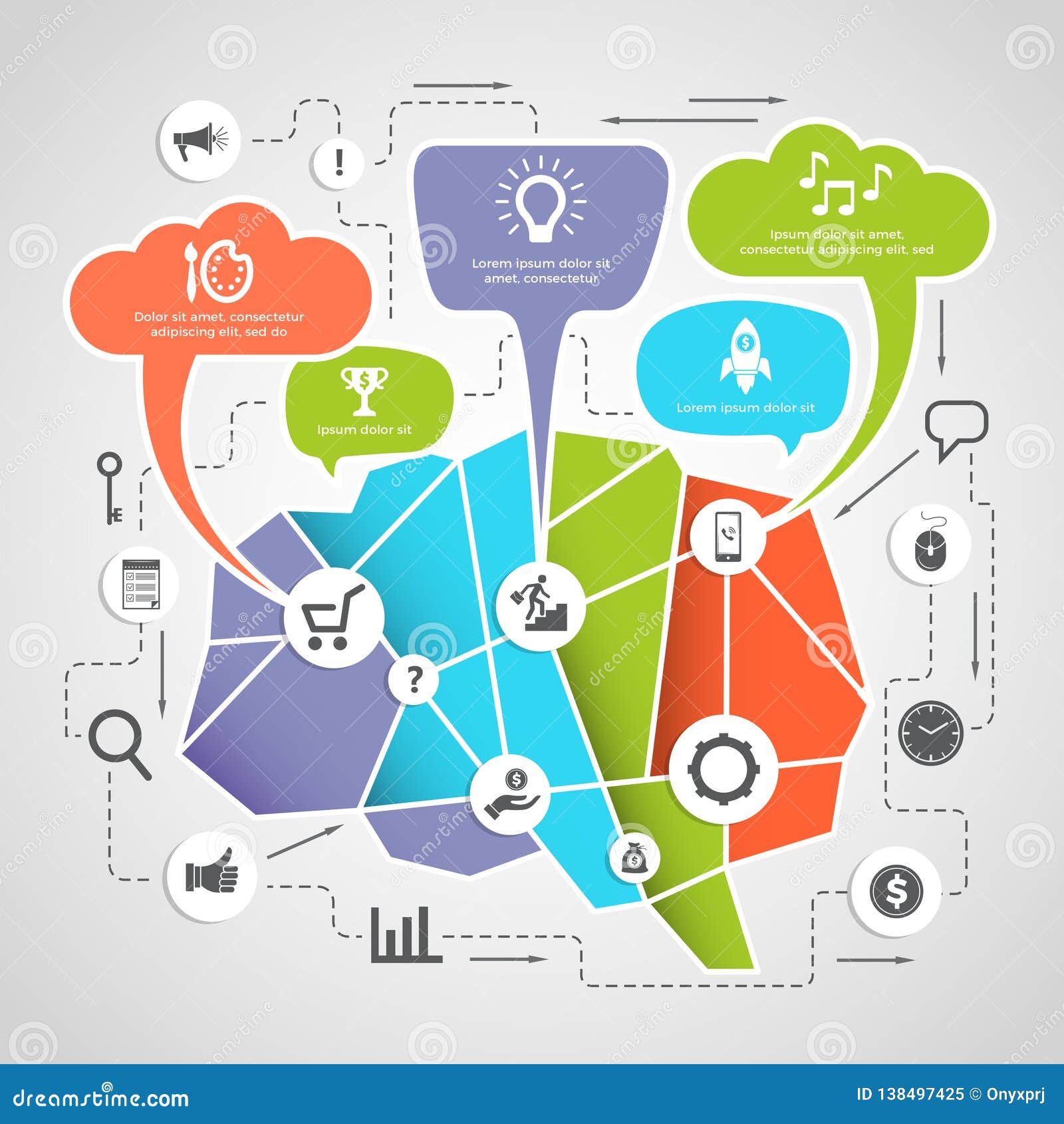 Brain Infographic. Creativity Learning Thinking Processes Brain ...