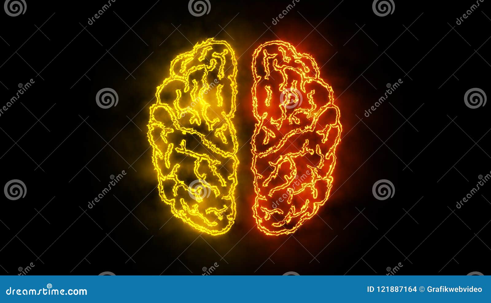Brain 004 - Infographic 4K Neon Stock Illustration - Illustration of ...