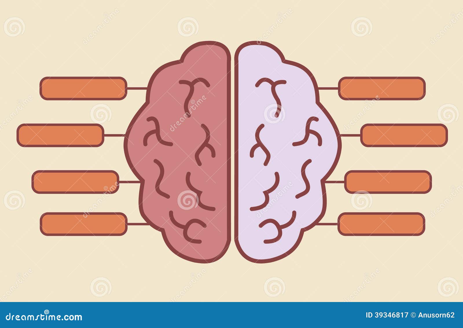 Brain Infographics Minimal Design Stock Vector - Illustration of ...