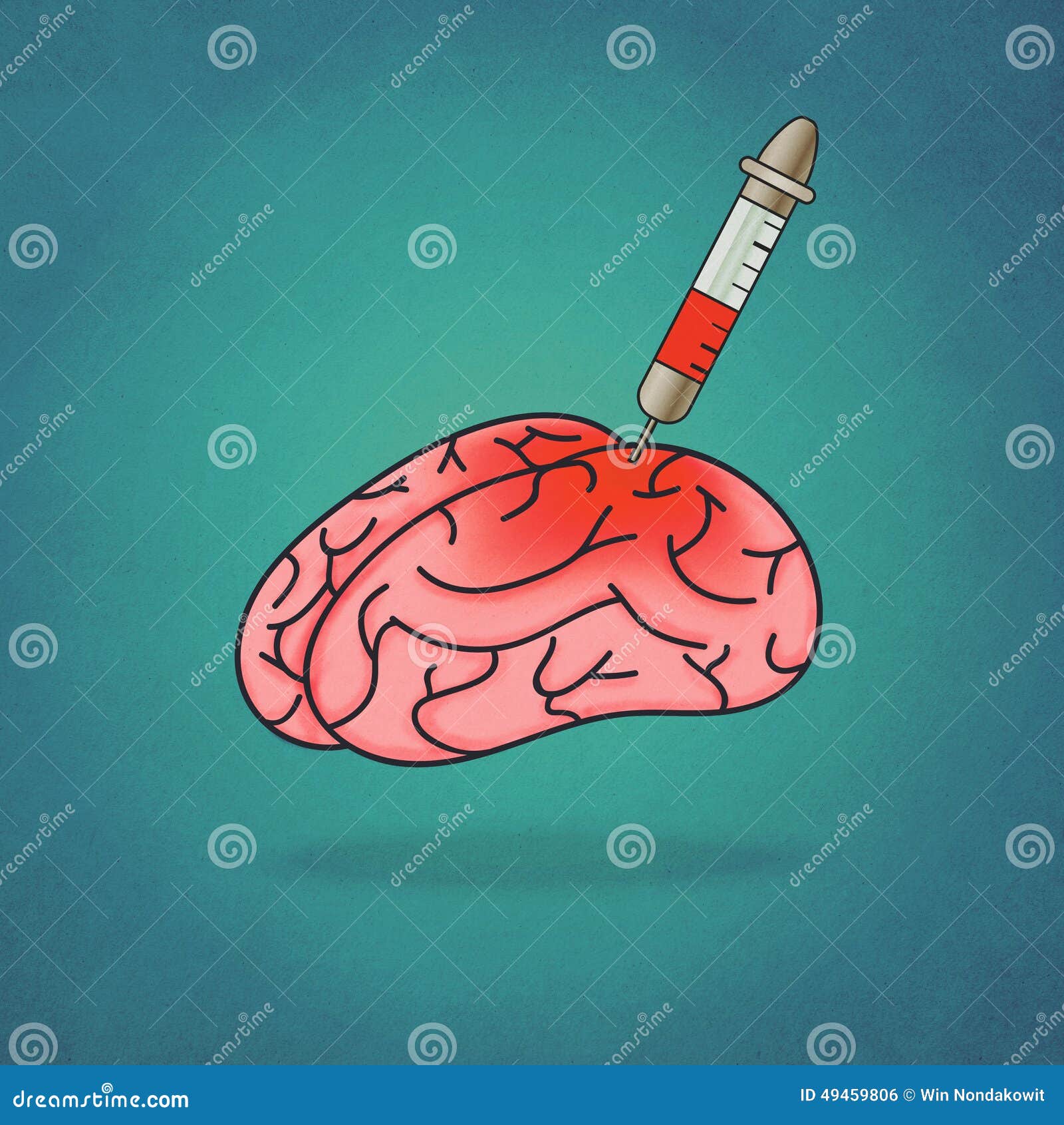 Brain injection stock illustration. Illustration of texture - 49459806