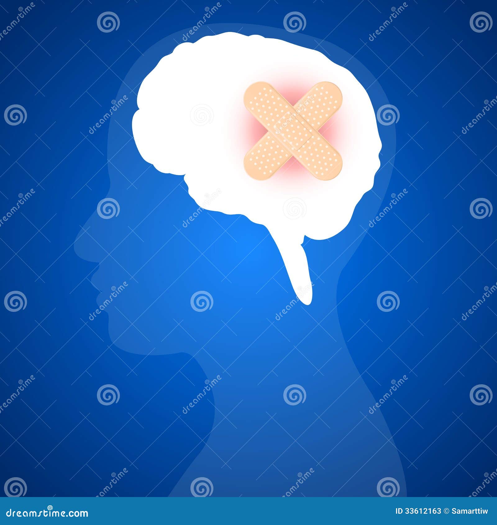 Brain injuries stock vector. Illustration of head, healing - 33612163