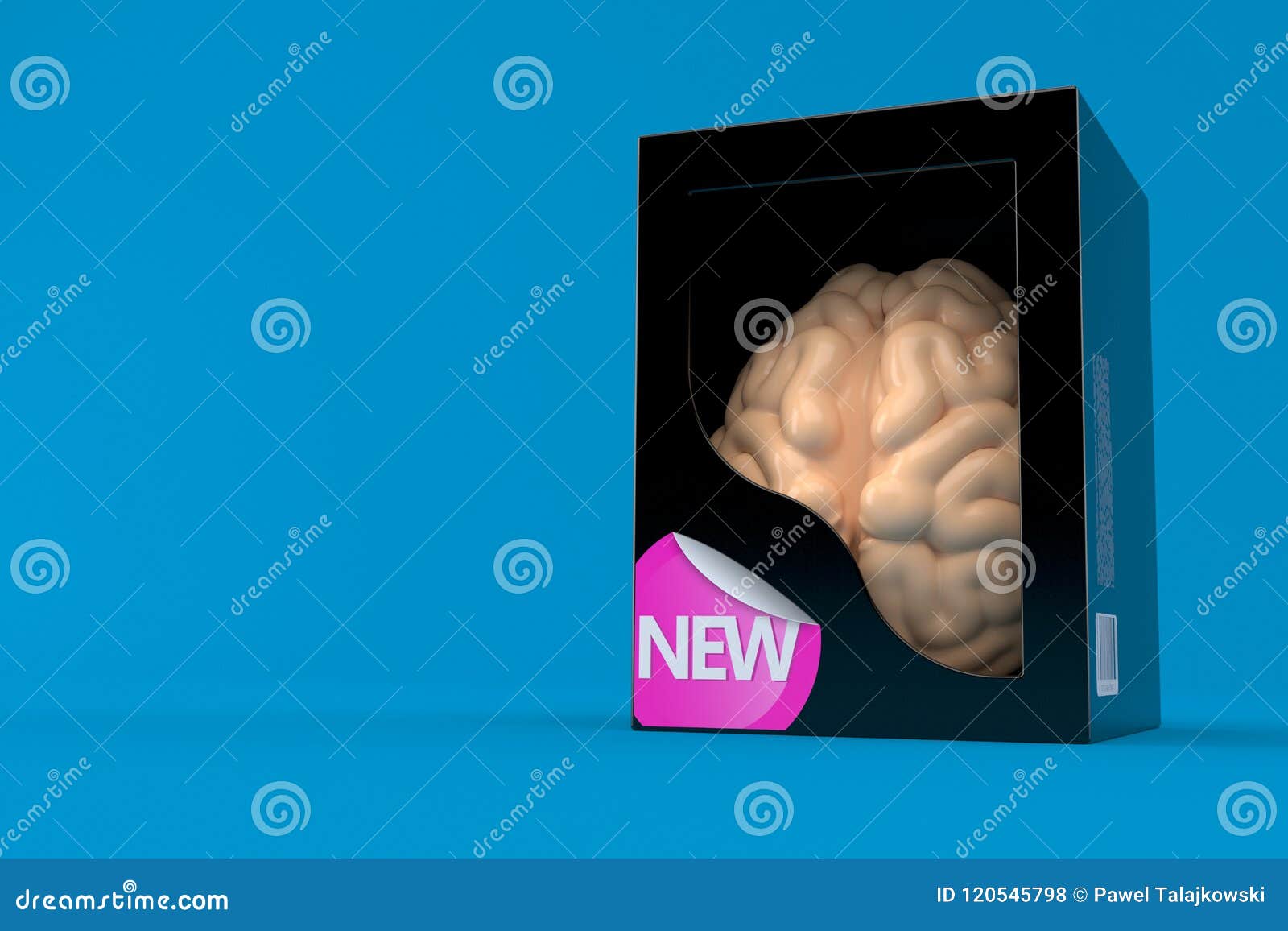Brain inside box stock illustration. Illustration of anatomy - 120545798