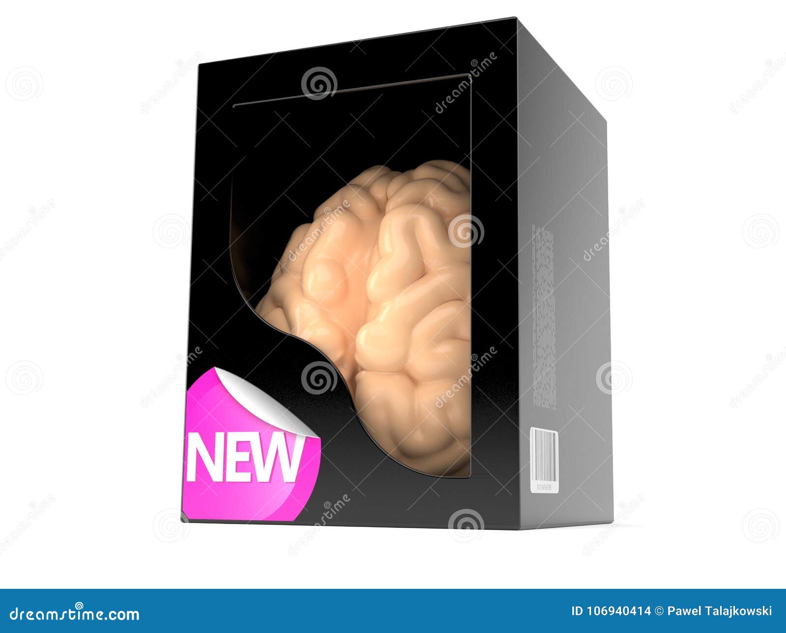 Brain inside box stock illustration. Illustration of white - 106940414