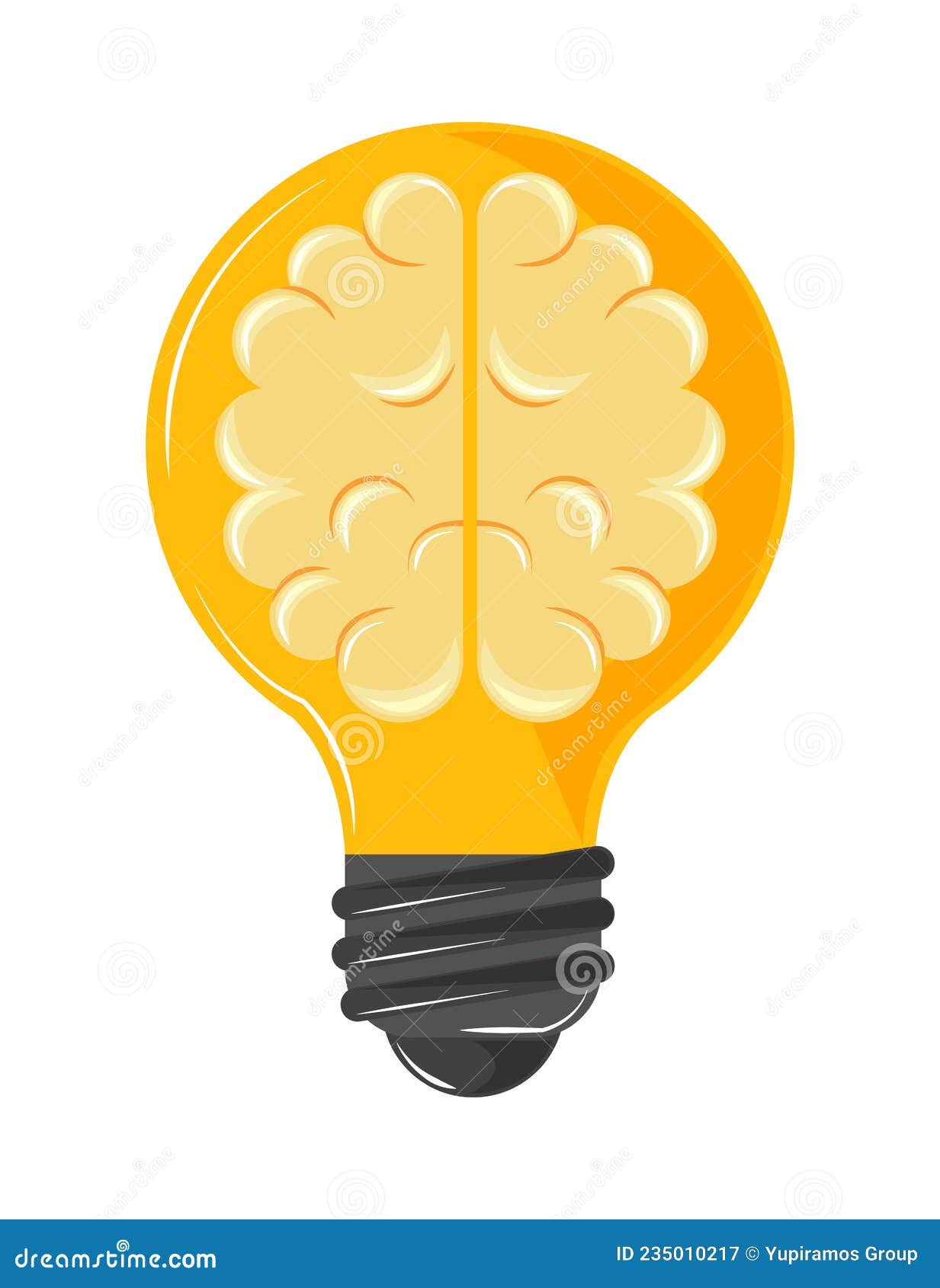 Brain inside a bulb stock vector. Illustration of inside - 235010217