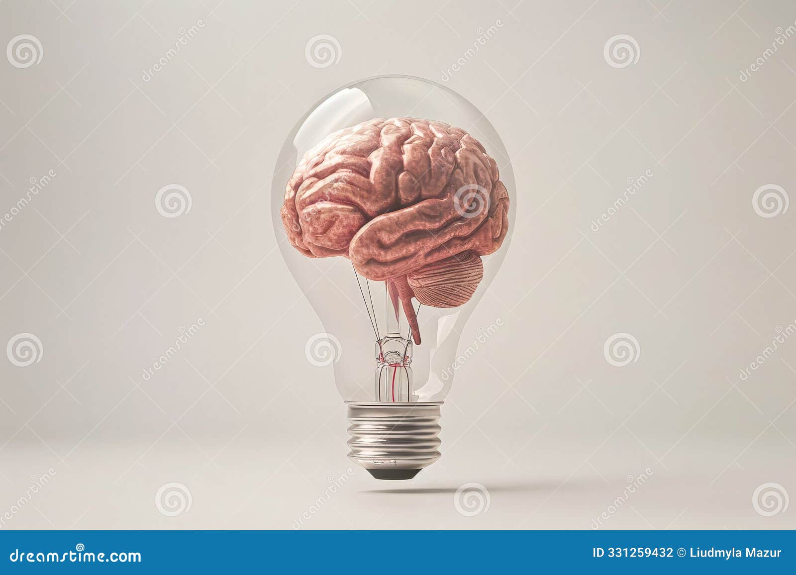 A Brain is Inside a Light Bulb. Stock Photo - Image of mind, invention ...