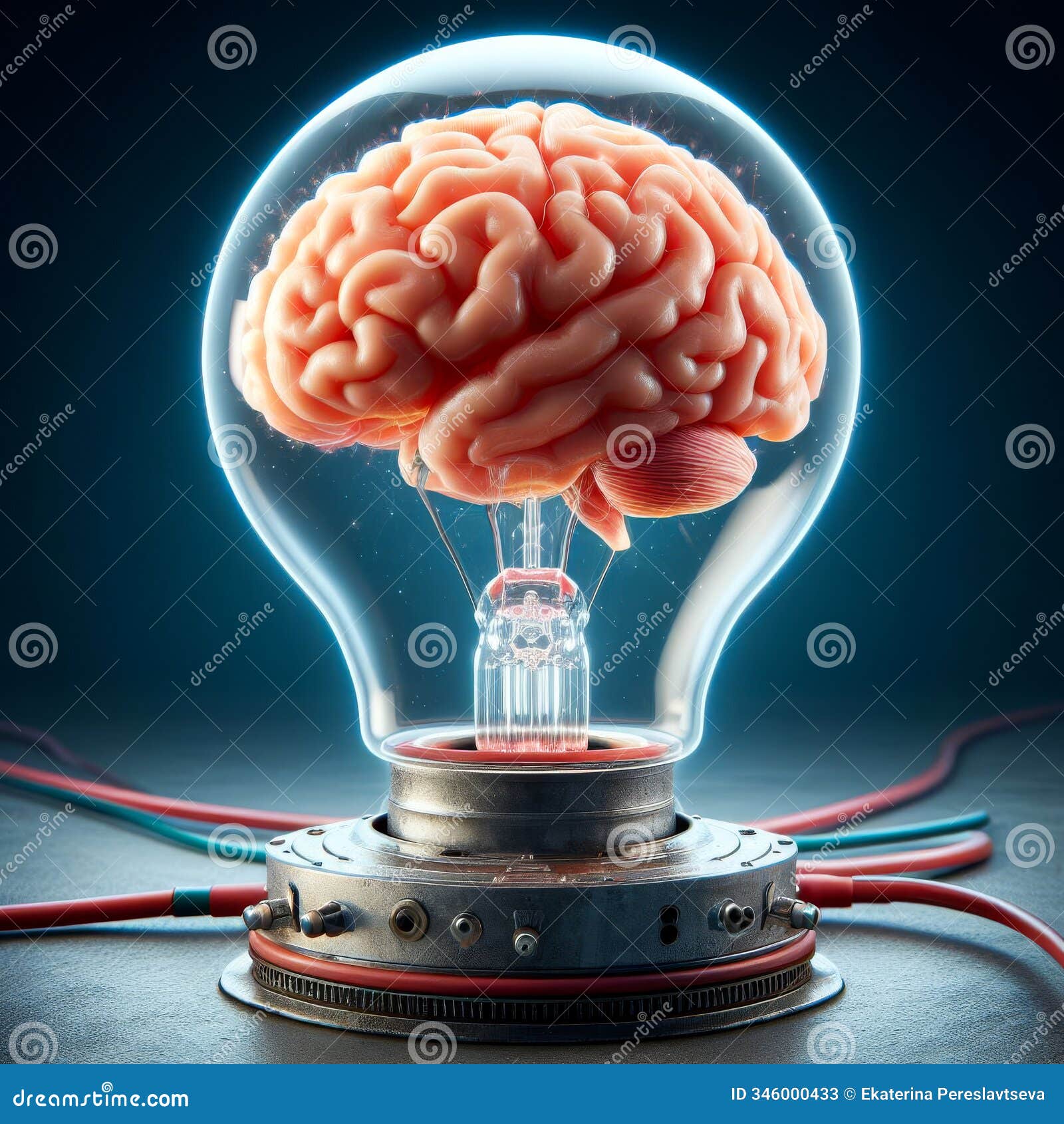 Brain is Inside a Light Bulb Stock Image - Image of business ...