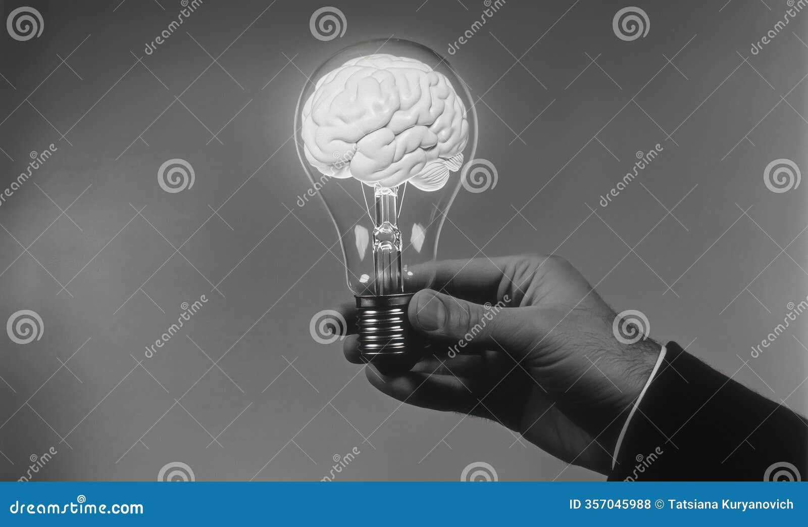 Brain Inside Light Bulb Symbolizing Creativity, Innovation, and ...