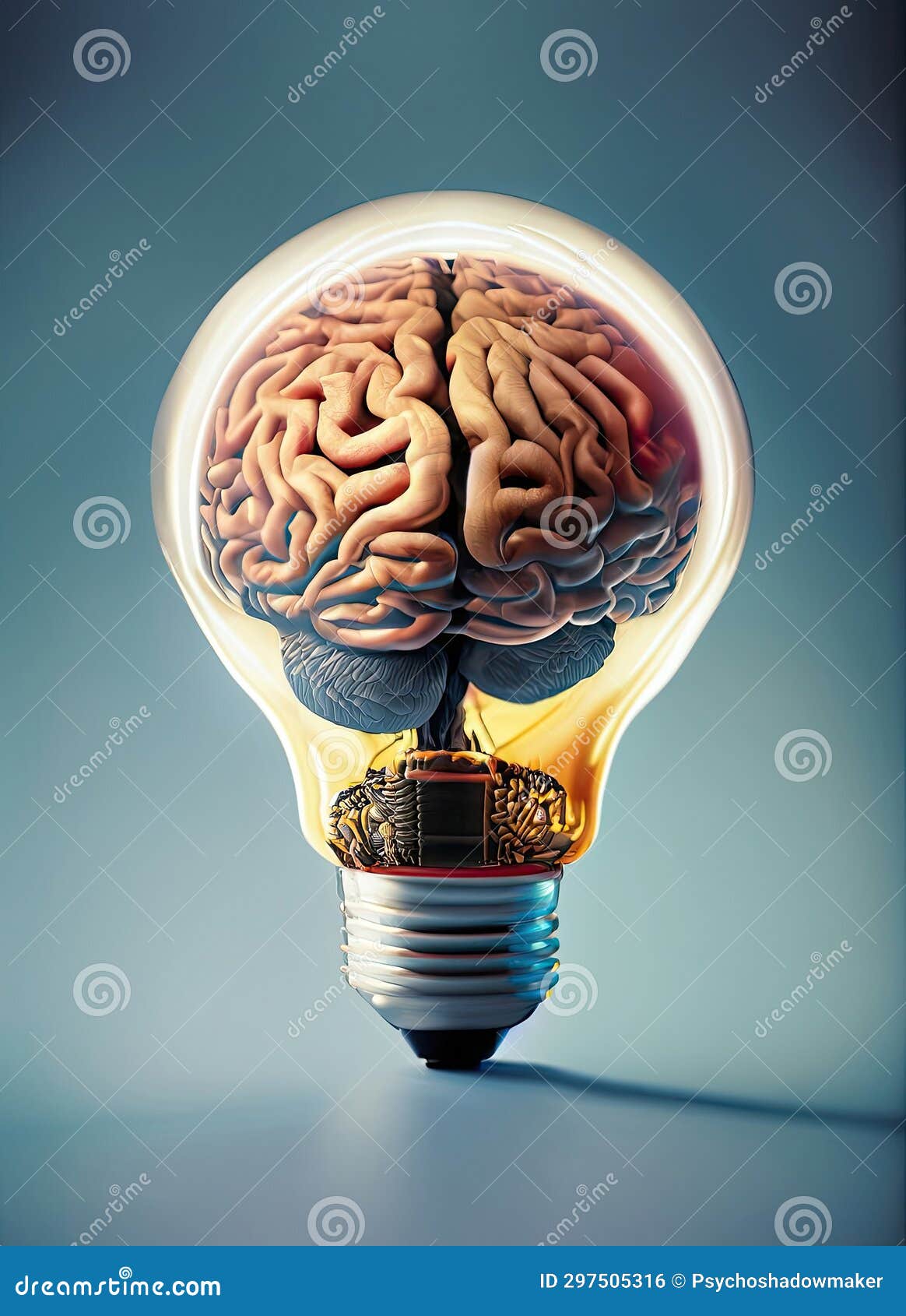 A Brain Inside a Lightbulb, Creative Concept of Knowledge and Learning ...