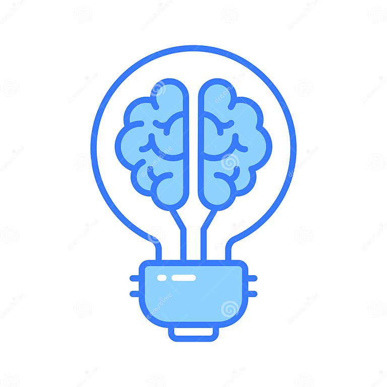 Brain Inside Lightbulb Showing Innovative Thinking Modern Concept ...