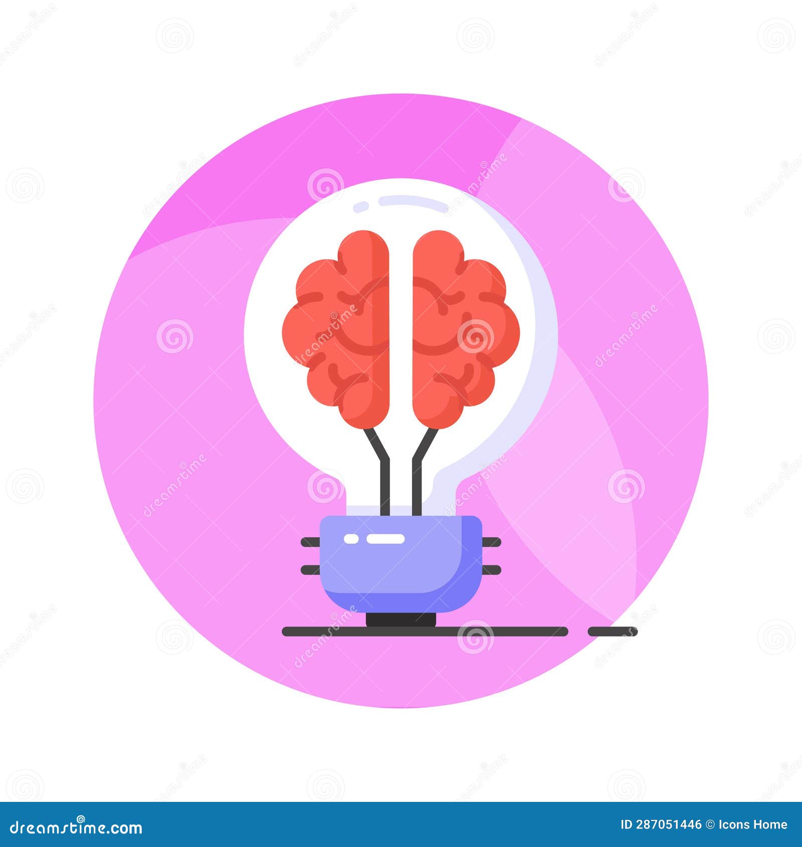 Brain Inside Lightbulb Showing Innovative Thinking Modern Concept ...