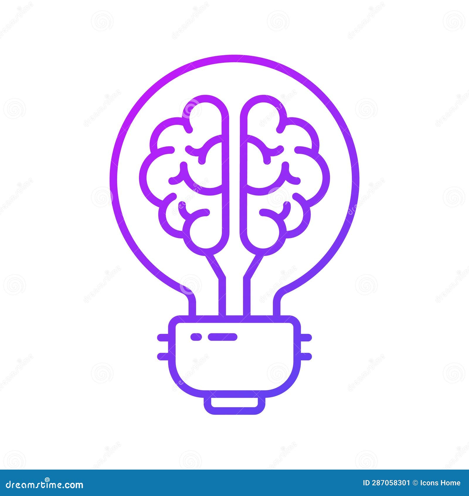 Brain Inside Lightbulb Showing Innovative Thinking Modern Concept ...
