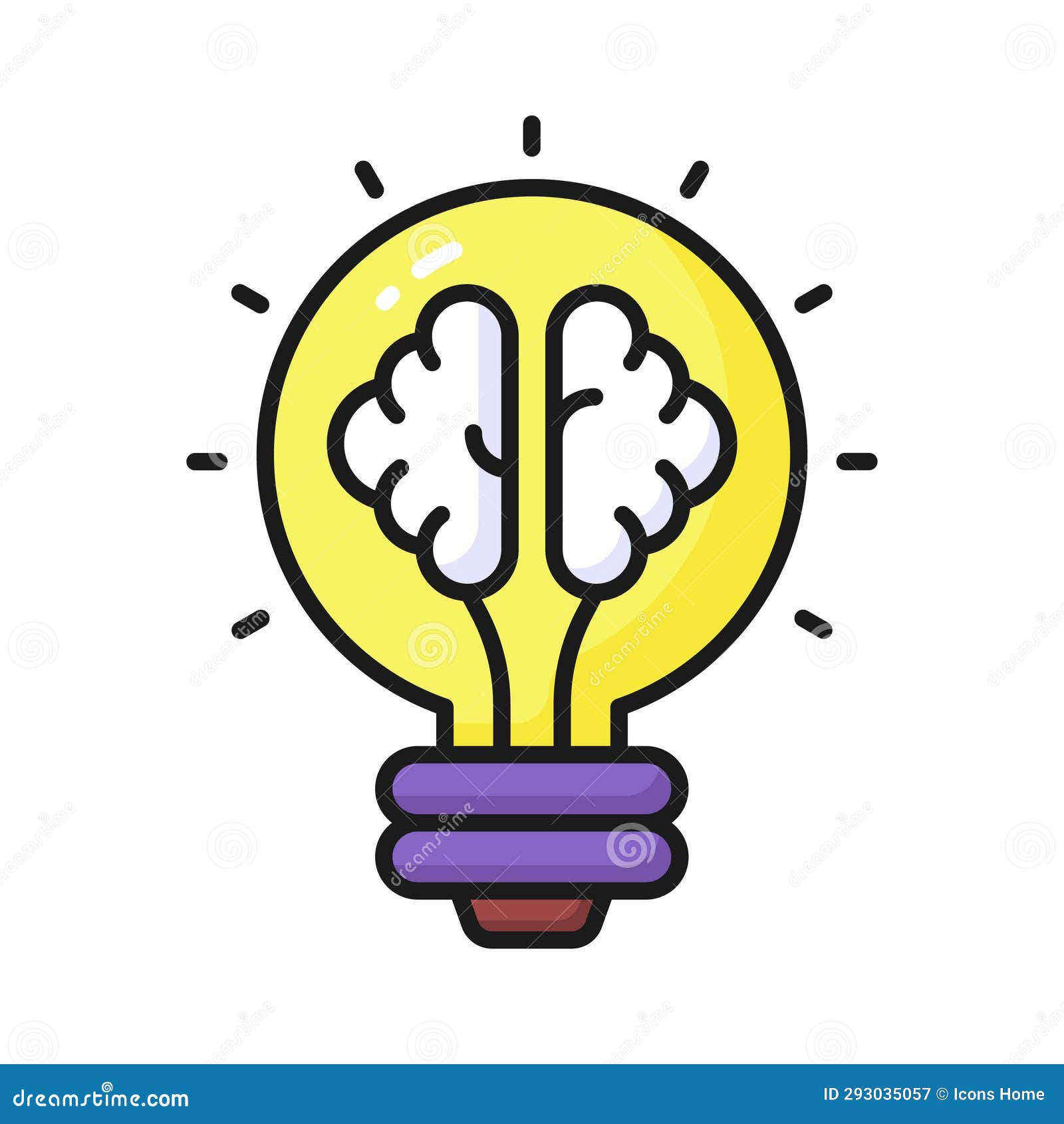 Brain Inside Lightbulb Showing Innovative Thinking Modern Concept ...