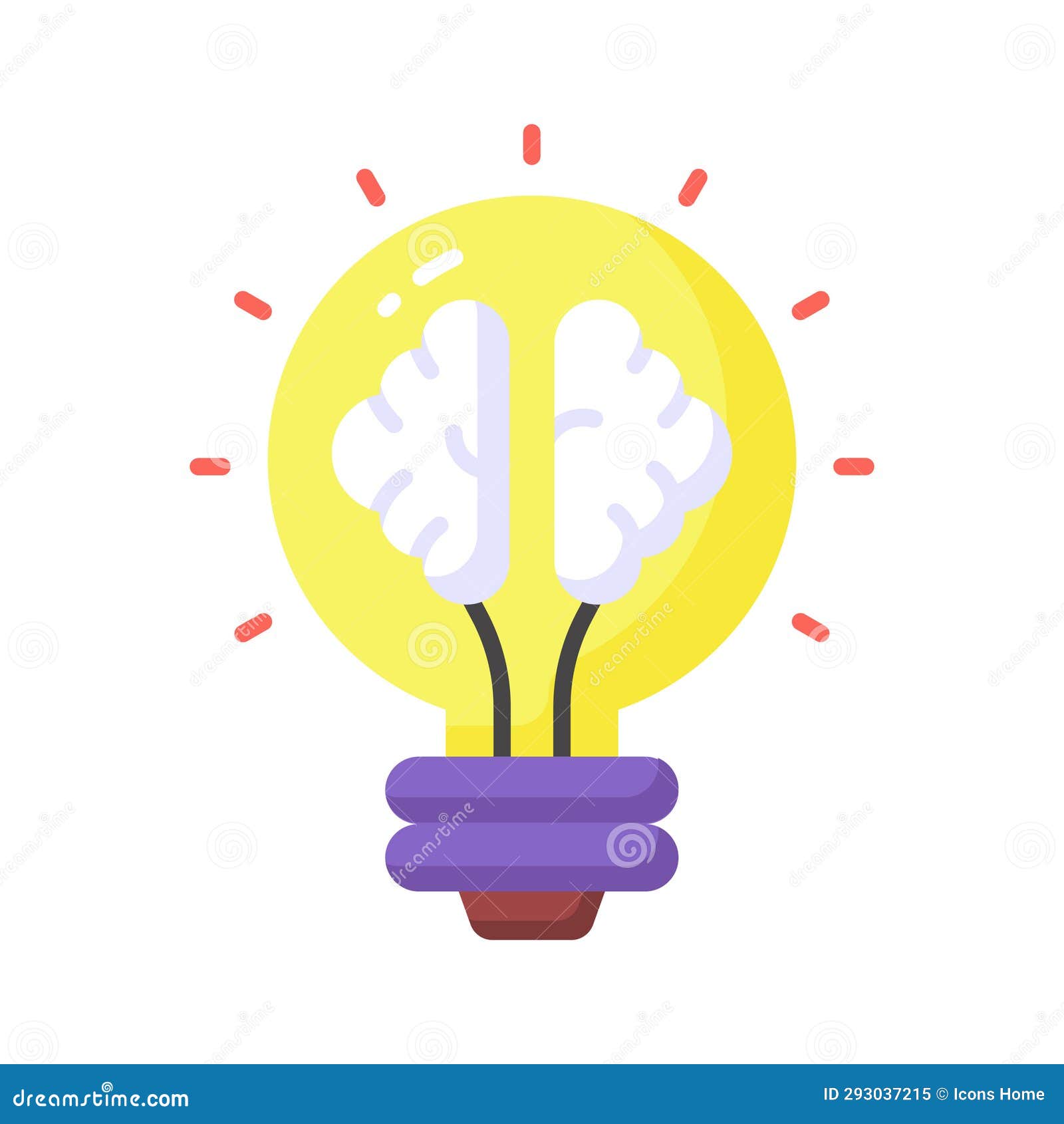 Brain Inside Lightbulb Showing Innovative Thinking Modern Concept ...