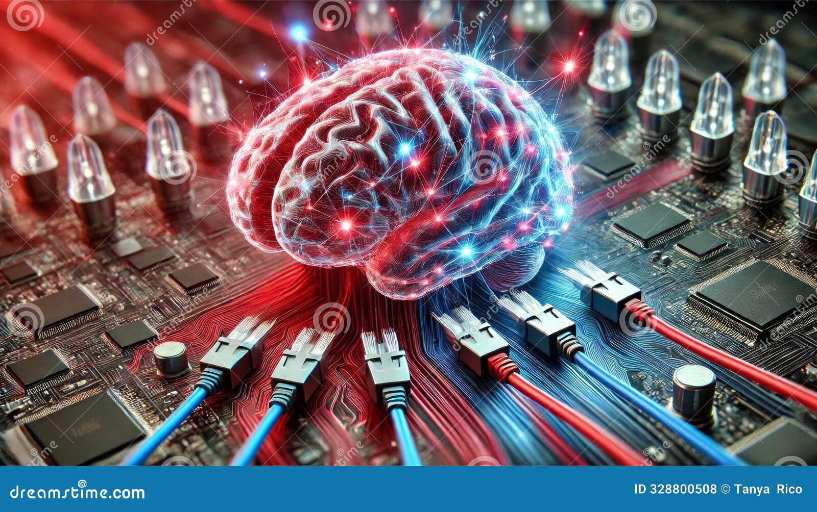 Brain Integrated with Advanced Technology into a Computer Motherboard ...