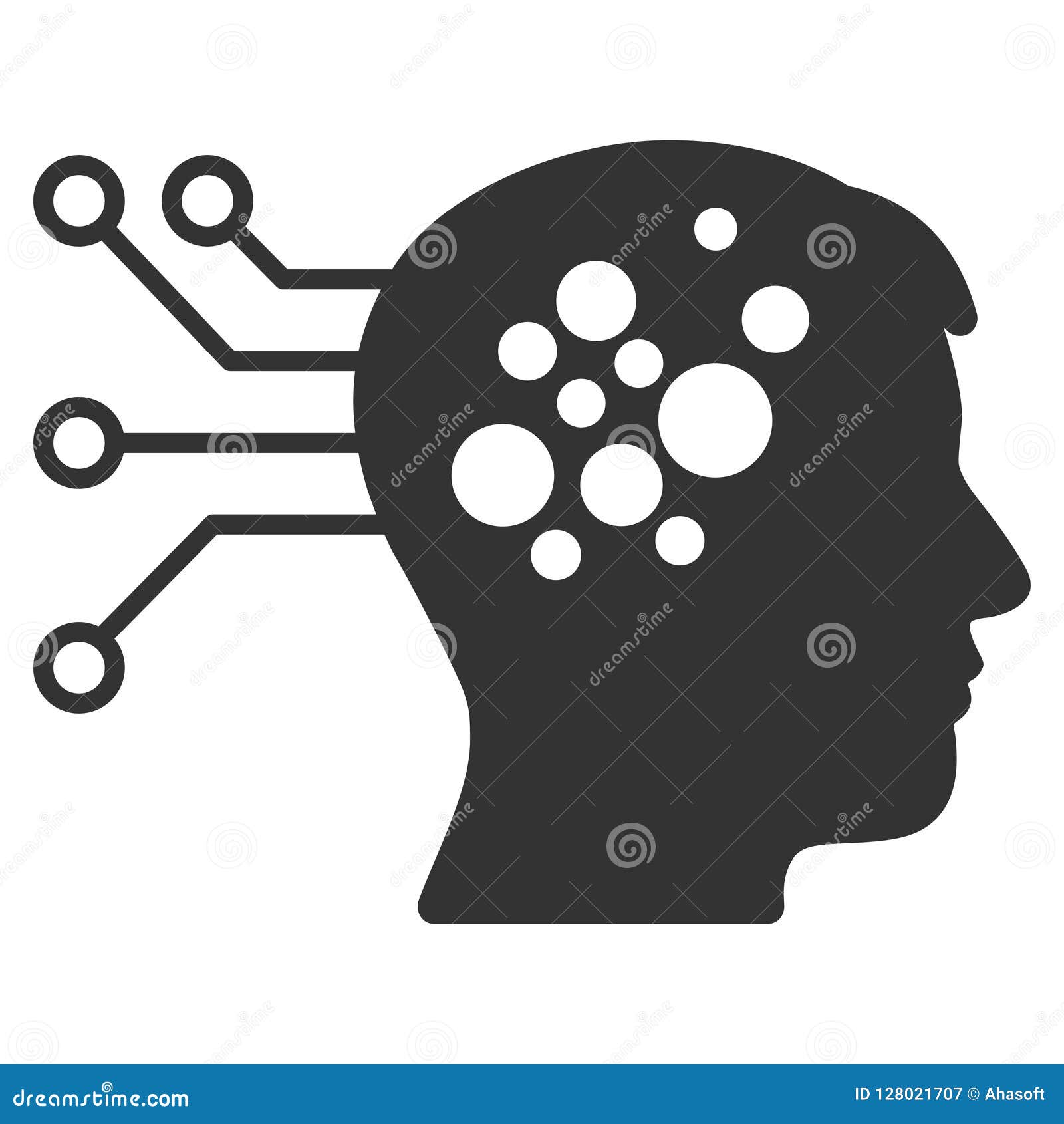 Brain Interface Circuit Vector Icon Stock Vector - Illustration of ...