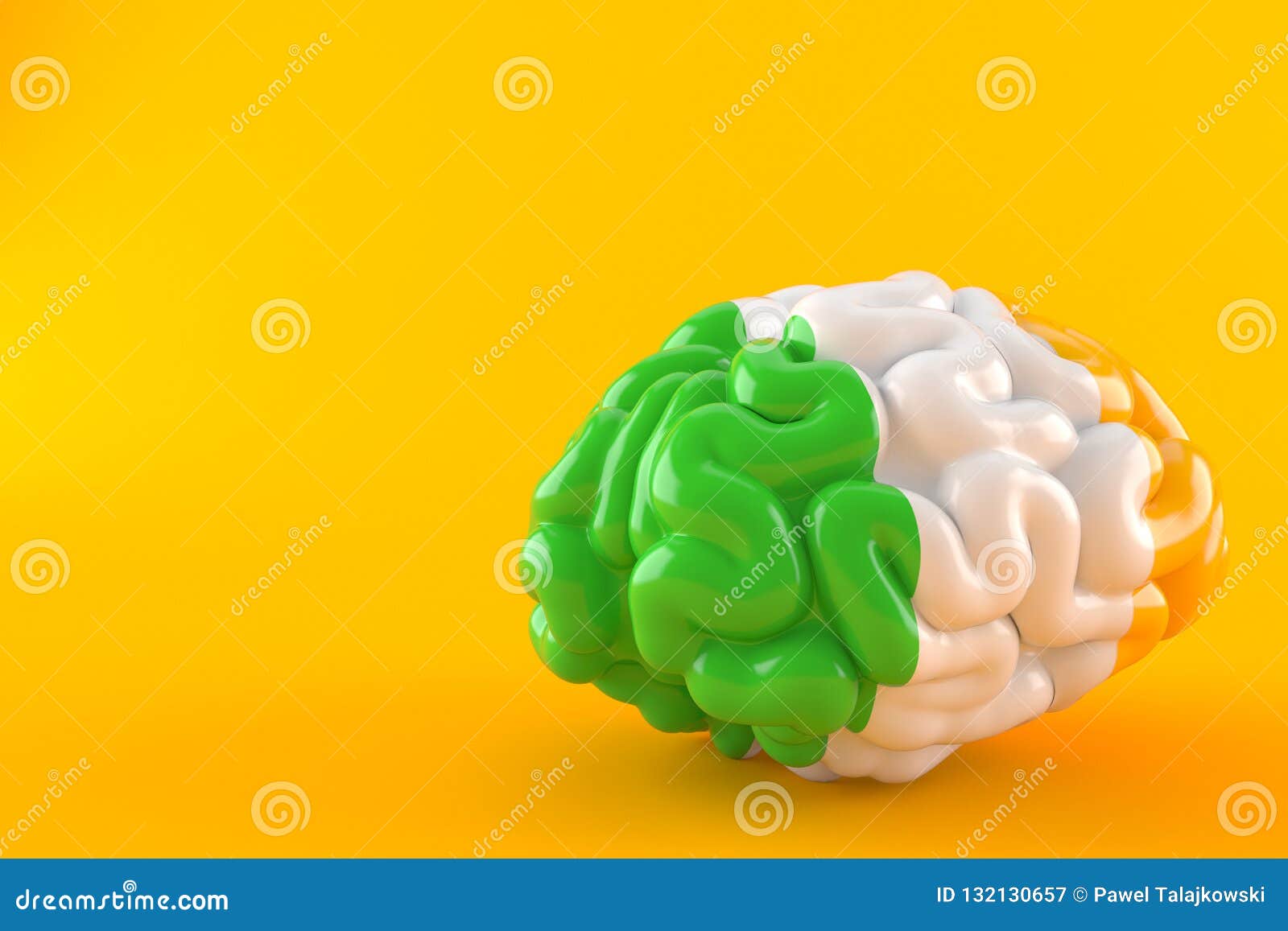 Brain with irish flag stock illustration. Illustration of brain - 132130657