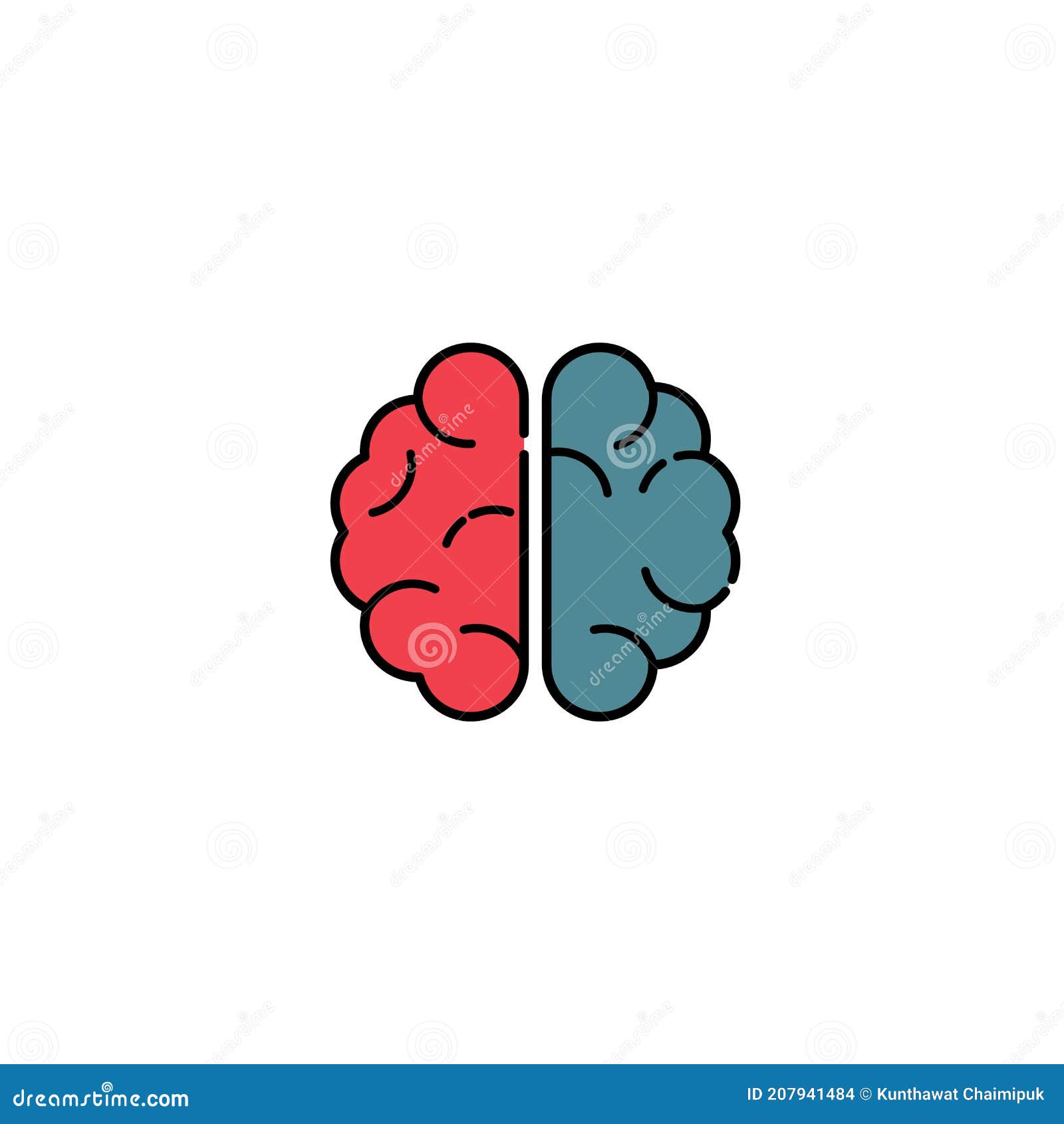 Brain Isolated Icon Cartoon. Stock Illustration - Illustration of ...