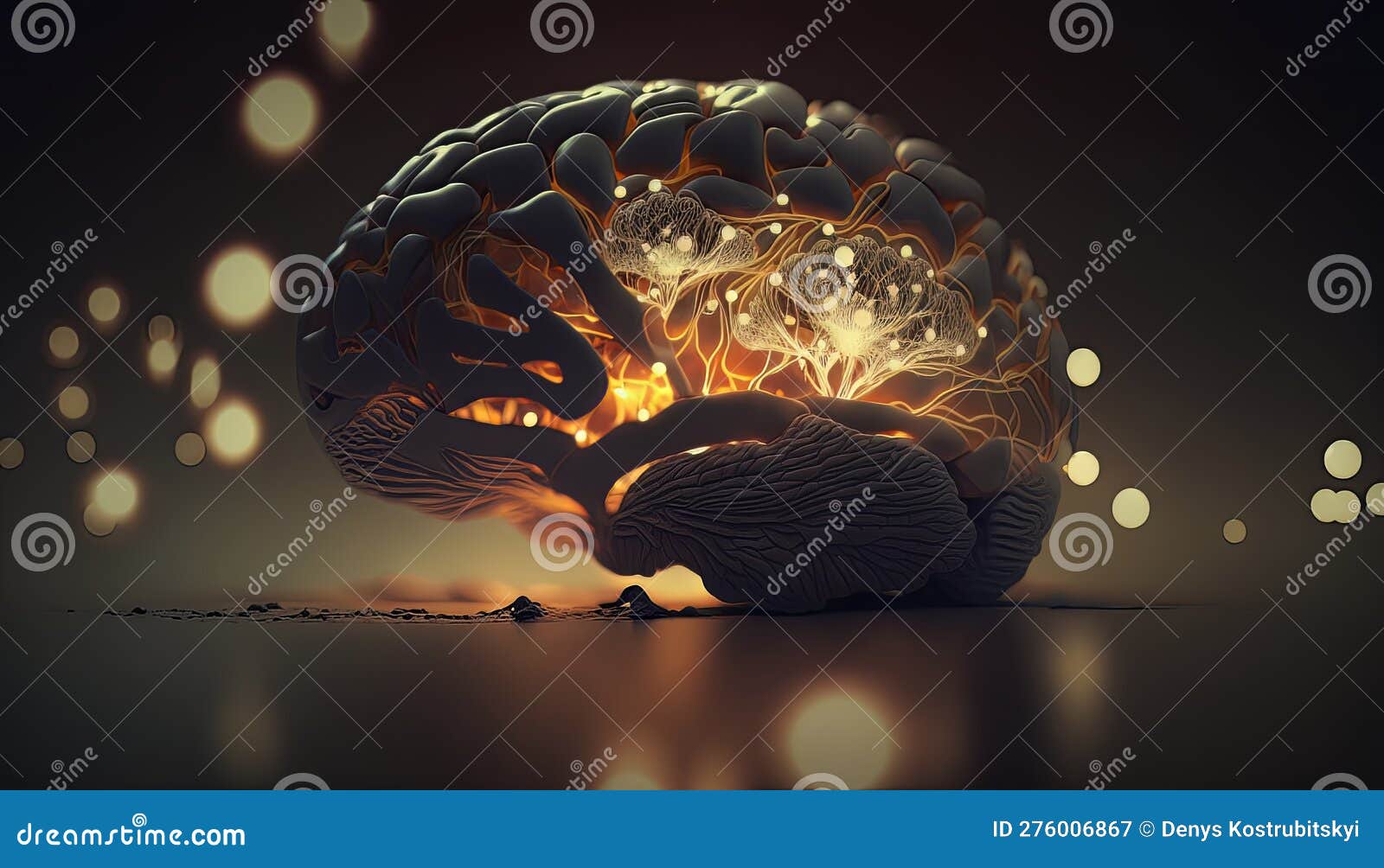 Glowing Brain of Knowledge and Information. Memory and Thinking ...