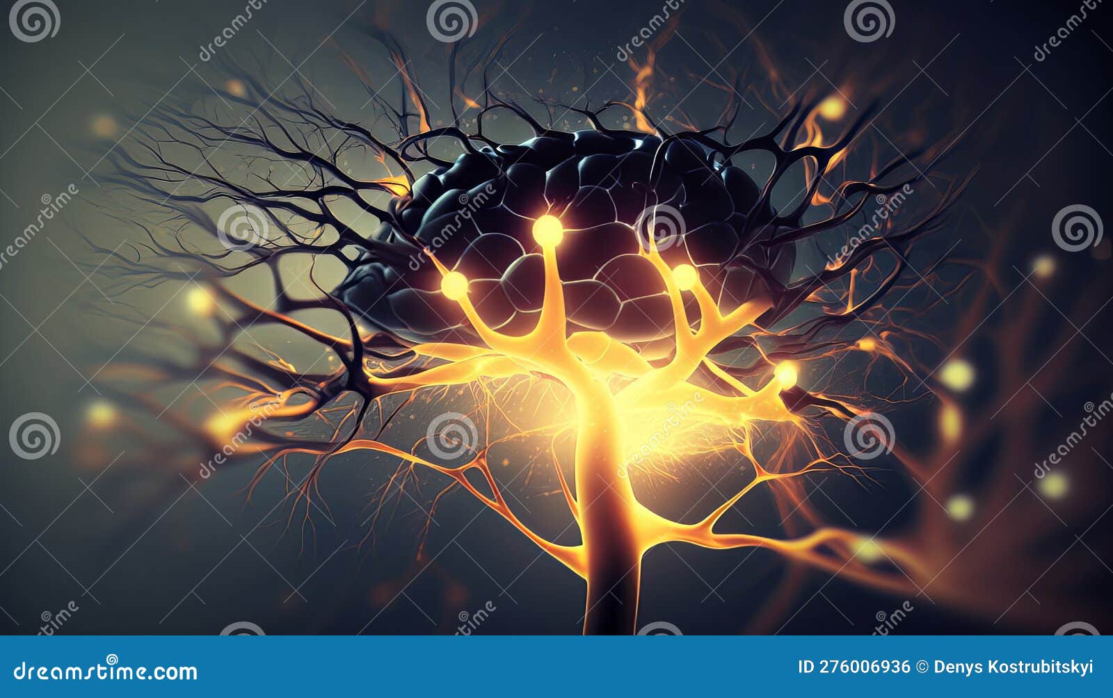 Glowing Brain Synapses of Knowledge and Information. Memory and ...