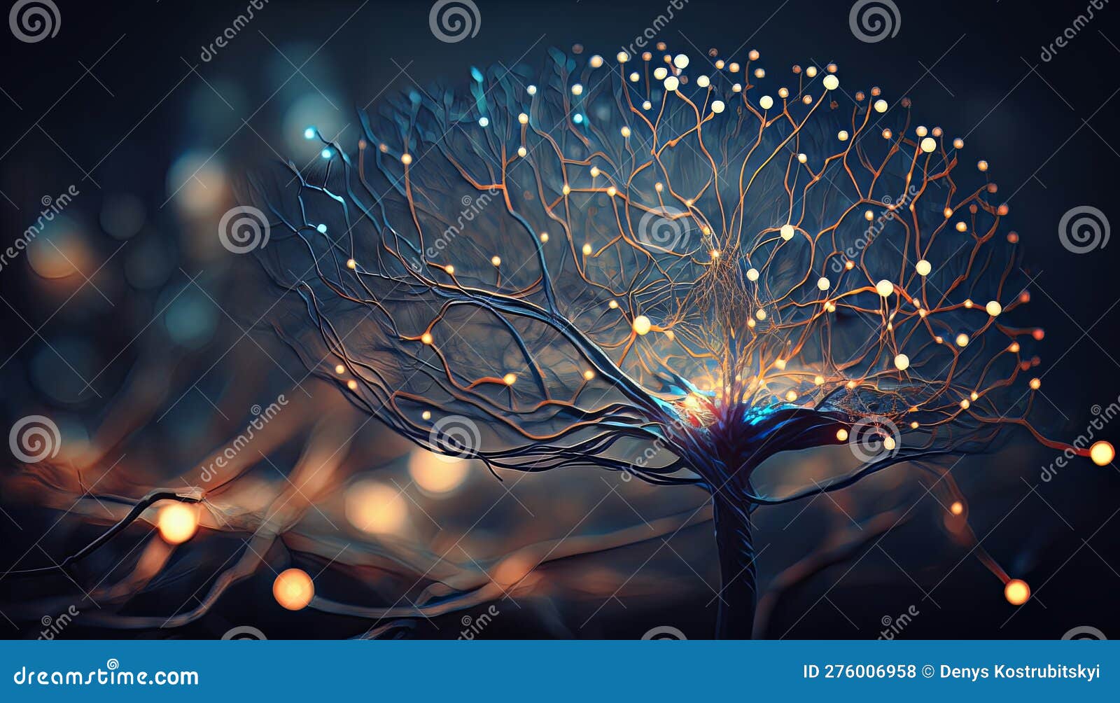 Neuron Brain of Knowledge and Information. Memory and Thinking ...