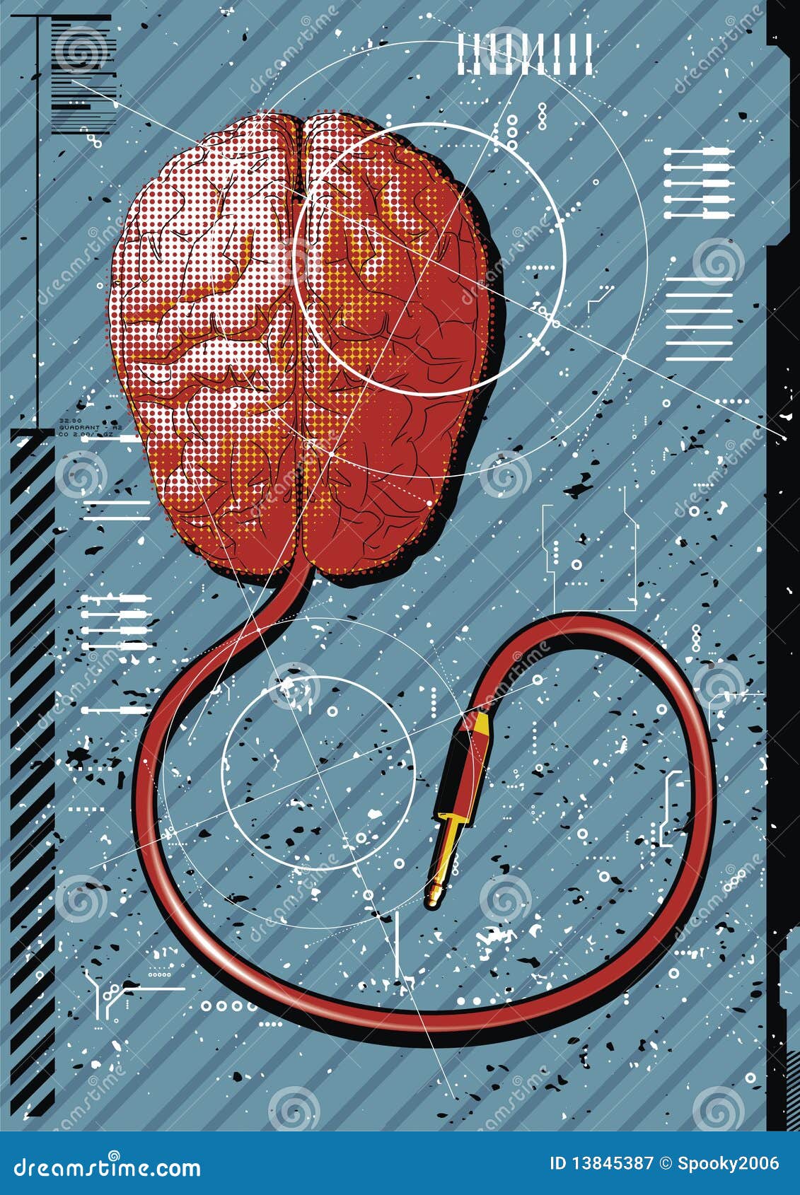 Brain Jack. stock vector. Illustration of lobe, abstract - 13845387