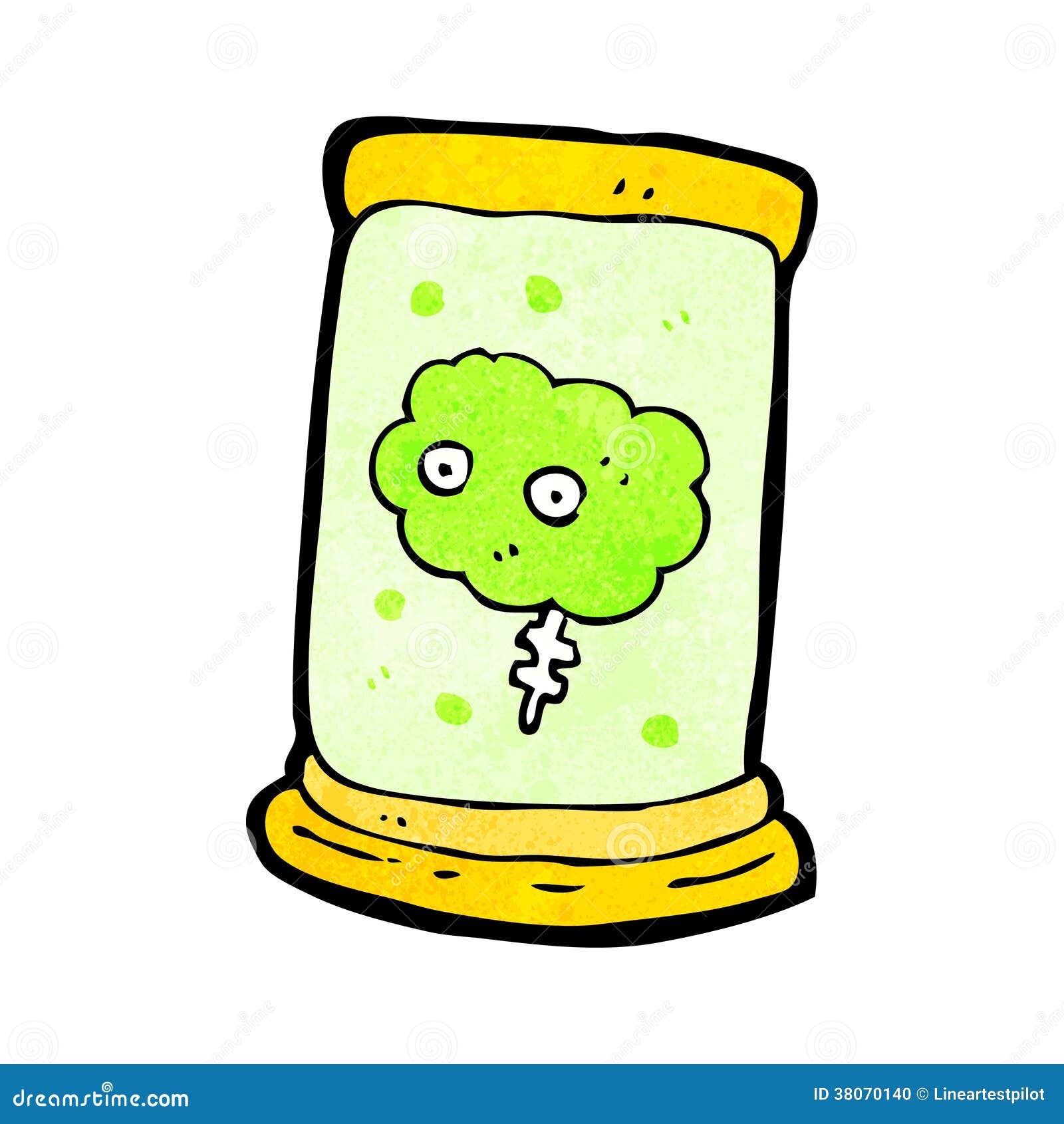 Brain In Jar Cartoon Stock Vector Illustration Of Drawn 38070140