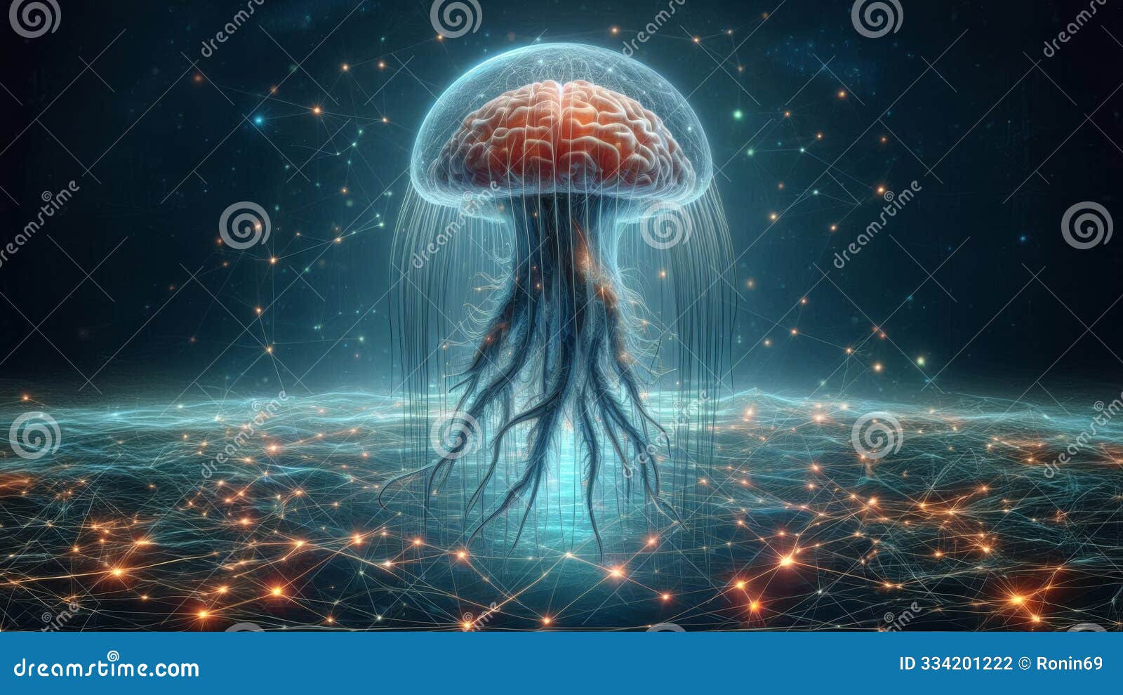Brain Jellyfish Neural Connections Concept Image Stock Photo - Image of ...