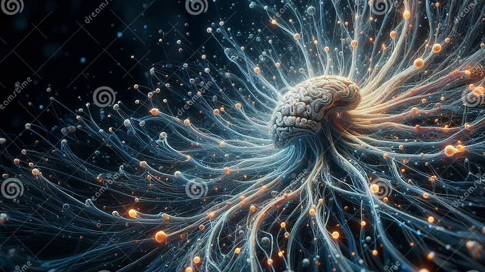 Brain Jellyfish Neural Connections Concept Image Stock Photo - Image of intelligence, conceptual ...