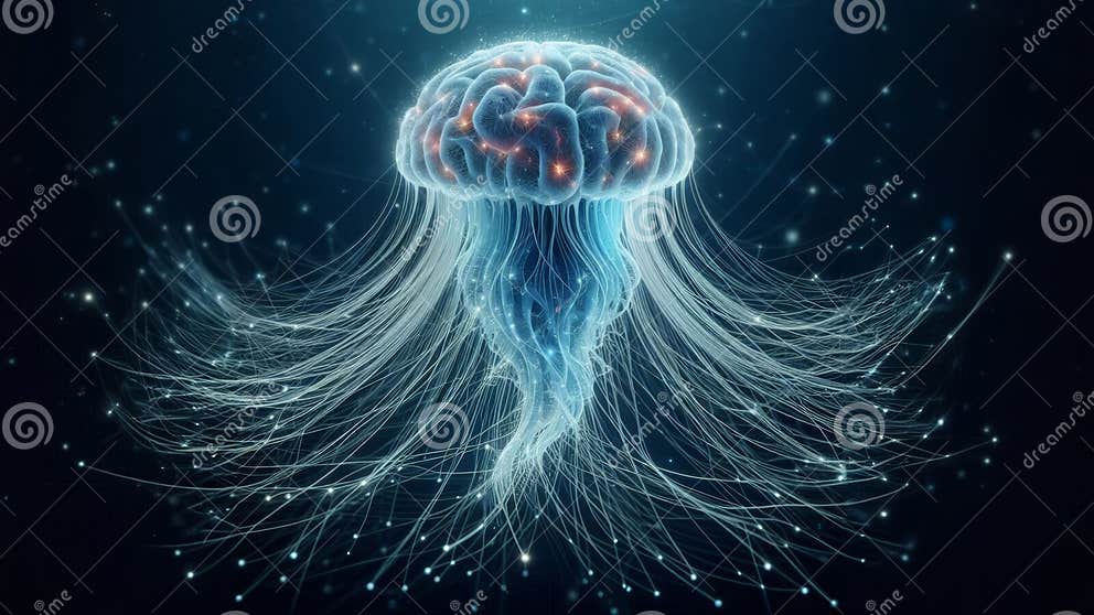 Brain Jellyfish Neural Connections Concept Image Stock Image - Image of ...