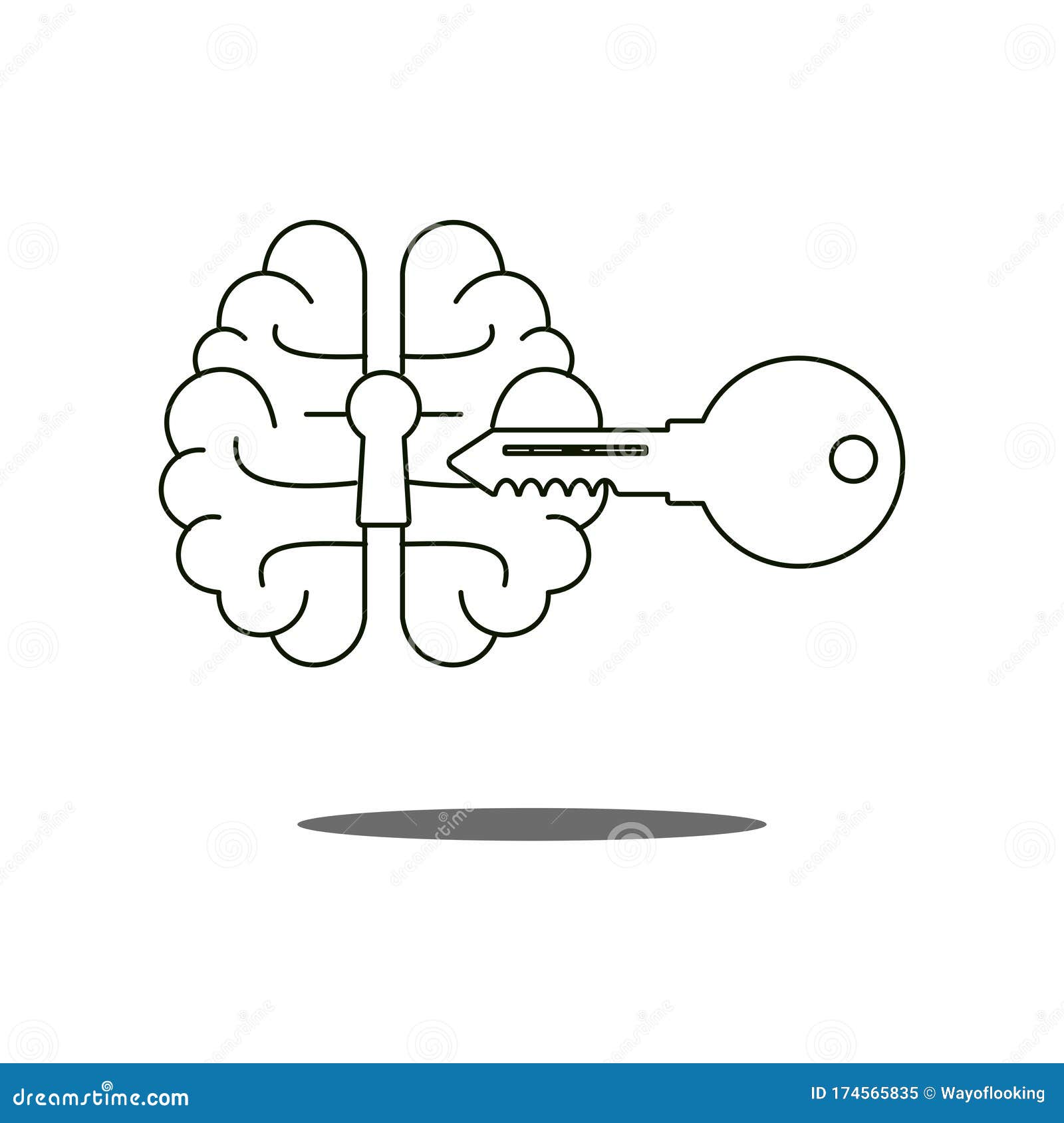 Brain and Key Icon. Concept of Creativity and Innovation Stock ...