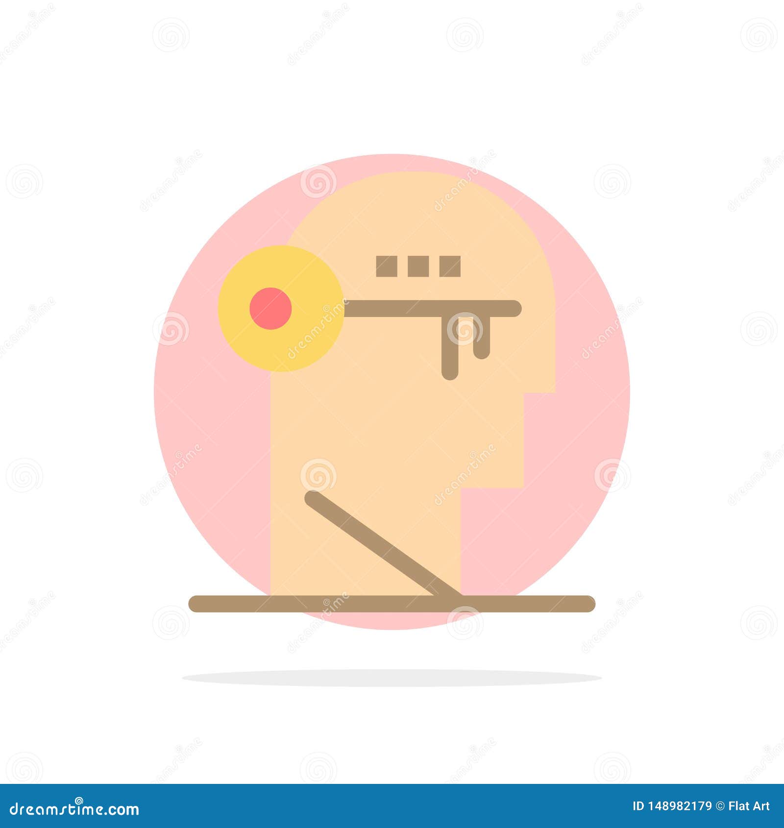 Brain, Key, Lock, Mind, Unlock Abstract Circle Background Flat Color ...