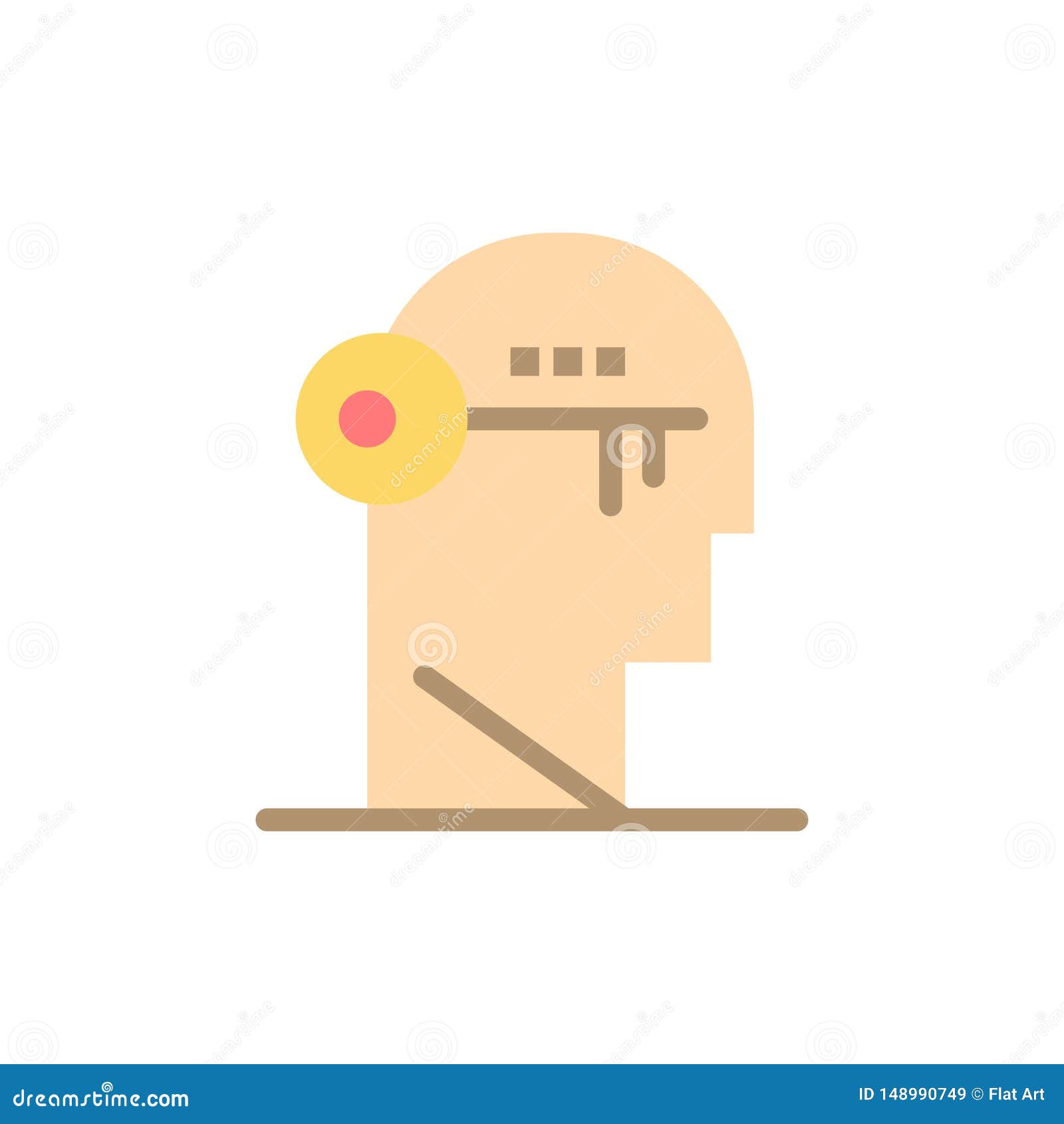 Brain, Key, Lock, Mind, Unlock Flat Color Icon. Vector Icon Banner ...