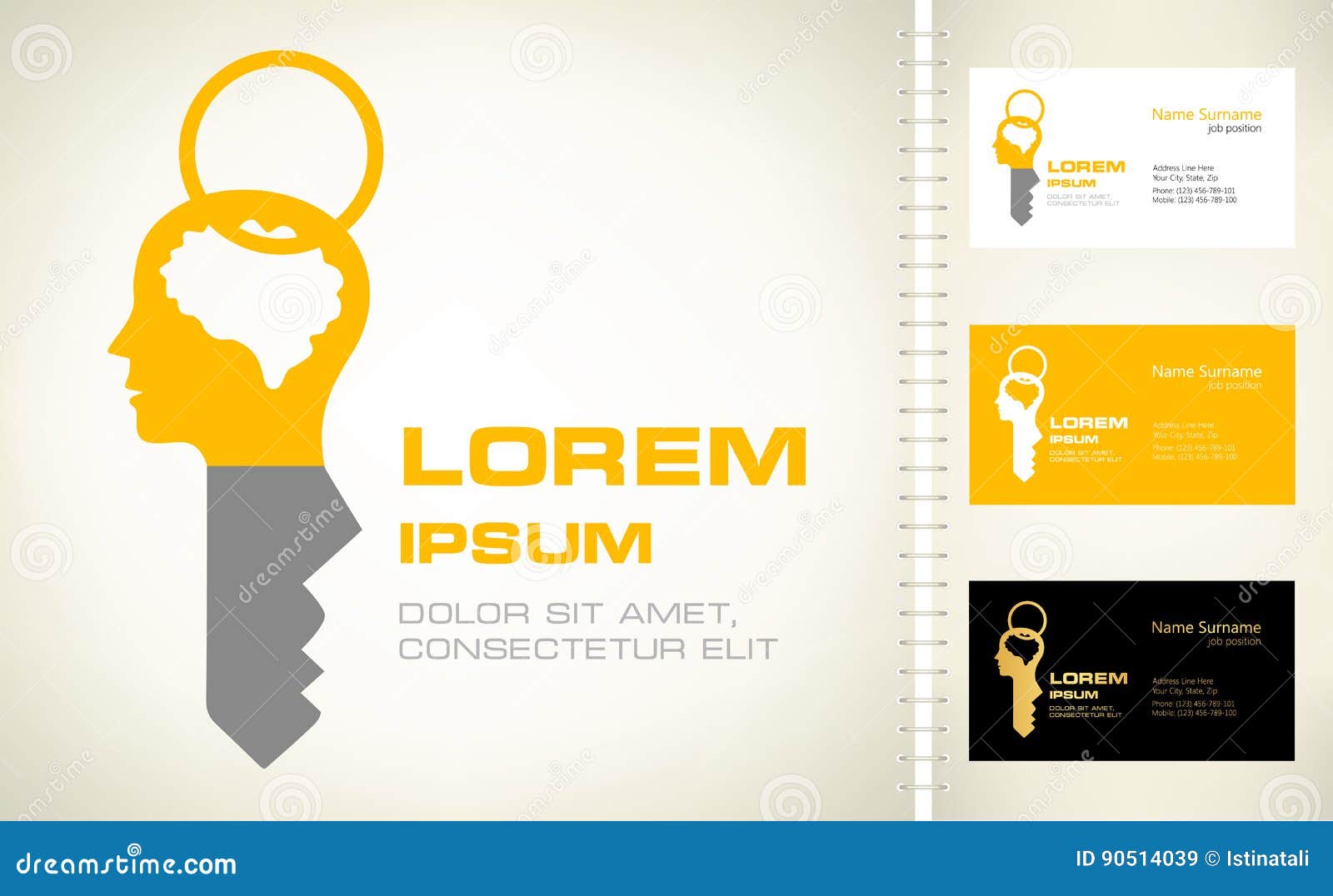 Brain with key logo stock vector. Illustration of efficiency - 90514039