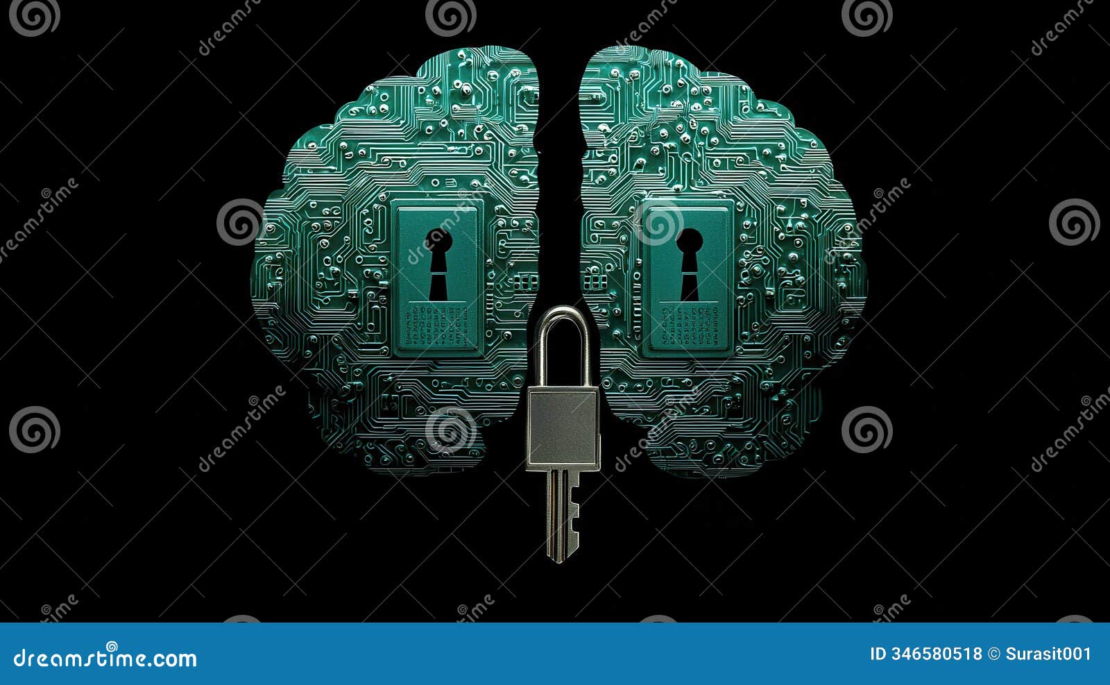 A Brain with a Keyhole in it Stock Illustration - Illustration of ...
