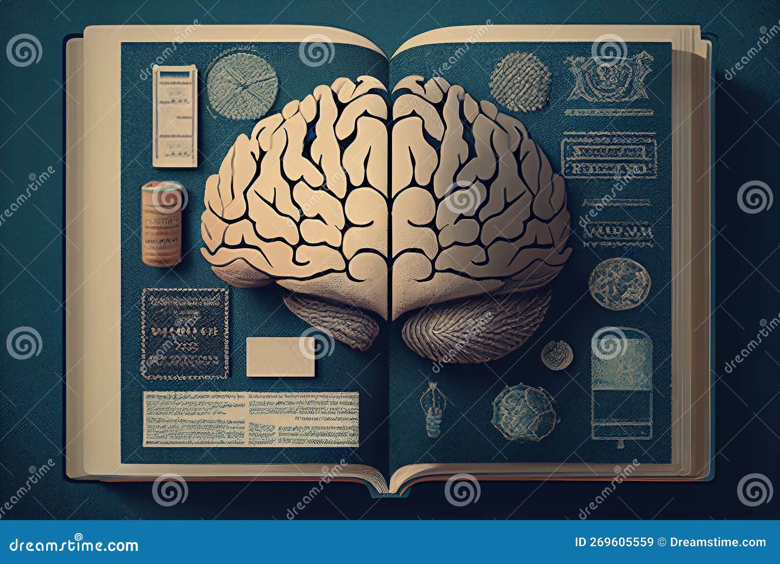 Brain and Knowledge while Discovering New Ideas Stock Illustration ...