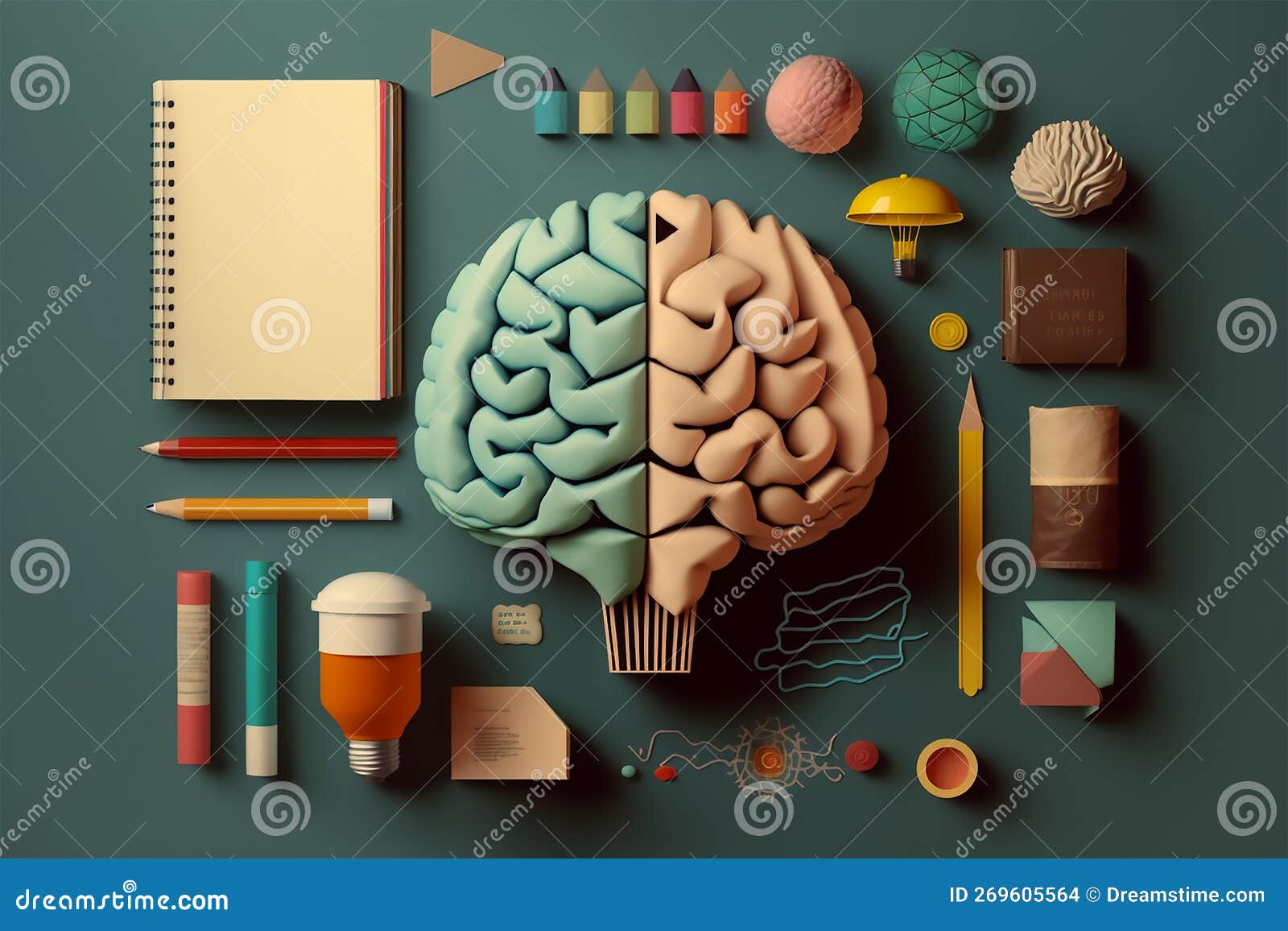 Brain And Knowledge While Discovering New Ideas Royalty-Free Stock ...