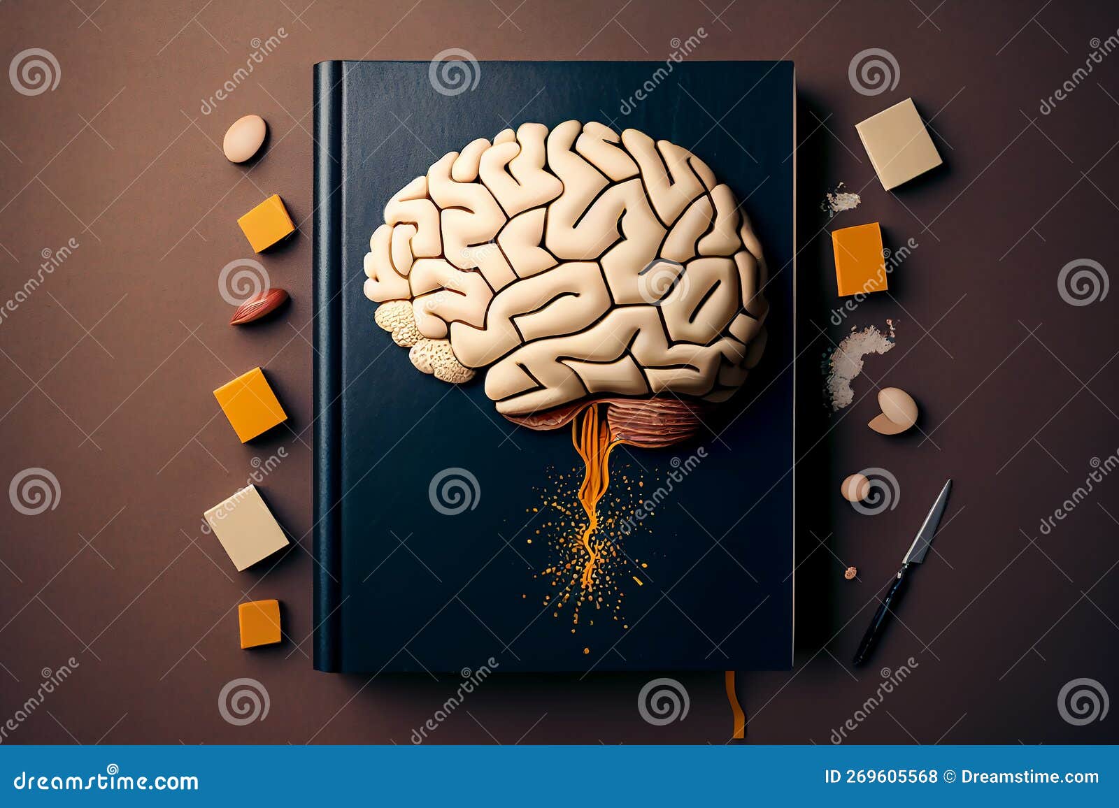 Brain and Knowledge while Discovering New Ideas Stock Illustration ...