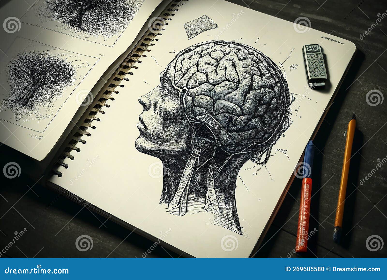 Brain and Knowledge while Discovering New Ideas Stock Illustration ...