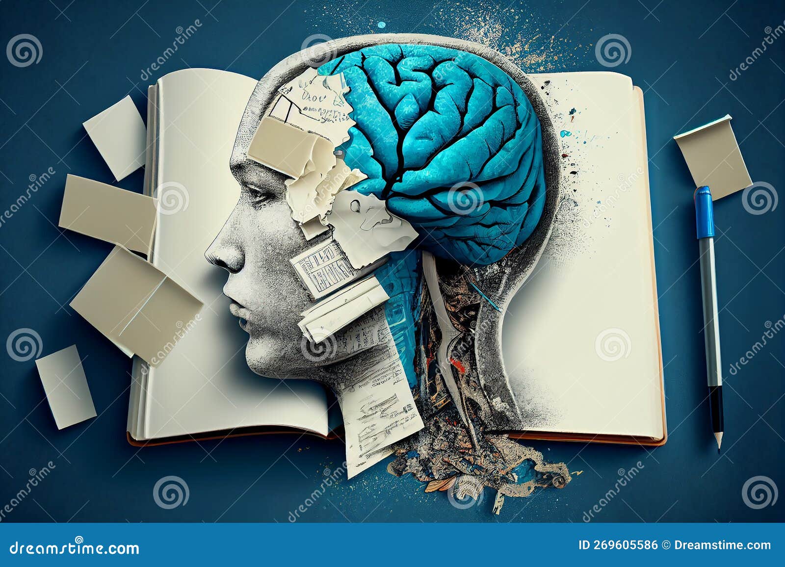 Brain and Knowledge while Discovering New Ideas. Stock Illustration ...