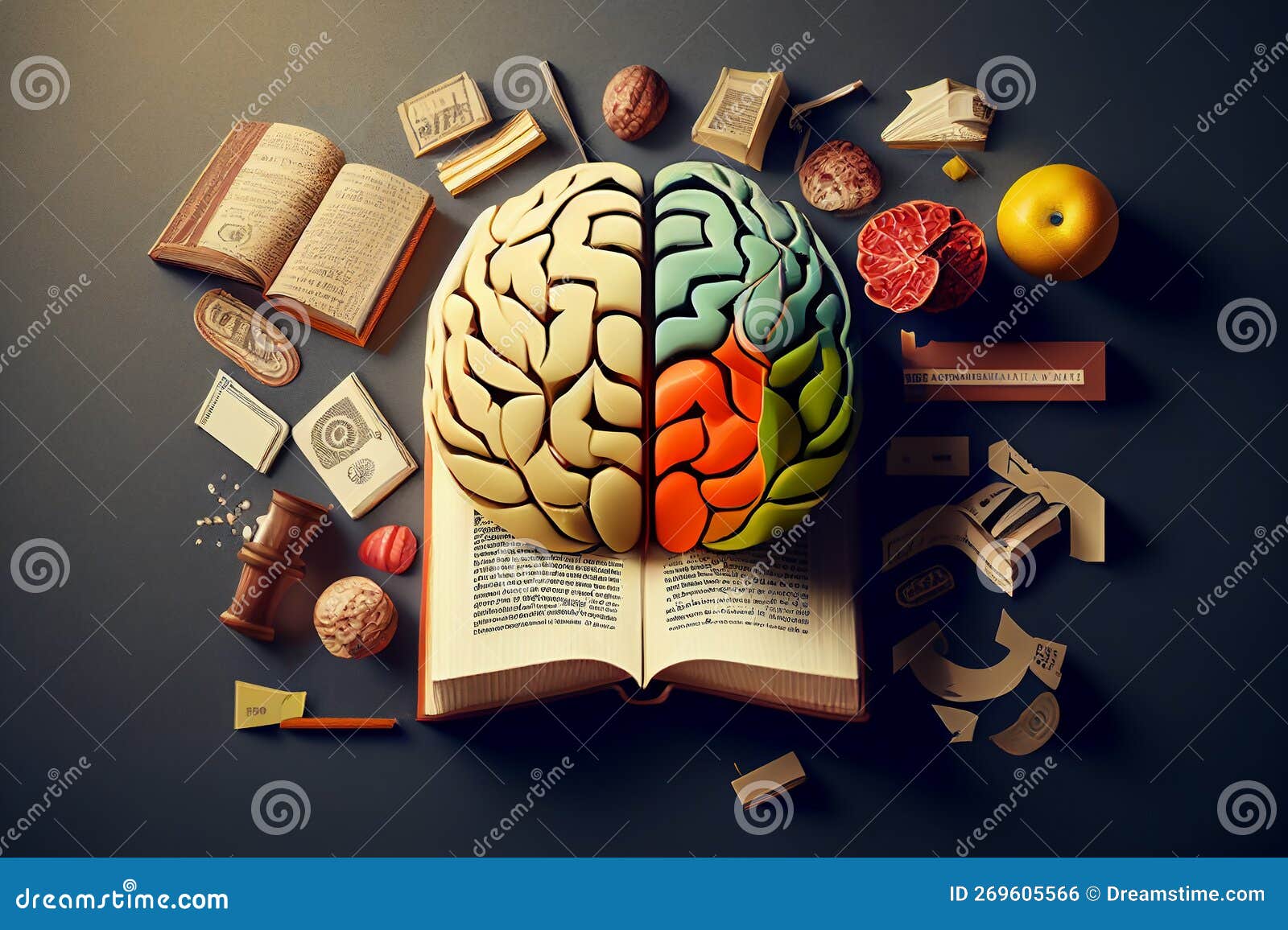 Brain and Knowledge while Discovering New Ideas Stock Illustration ...