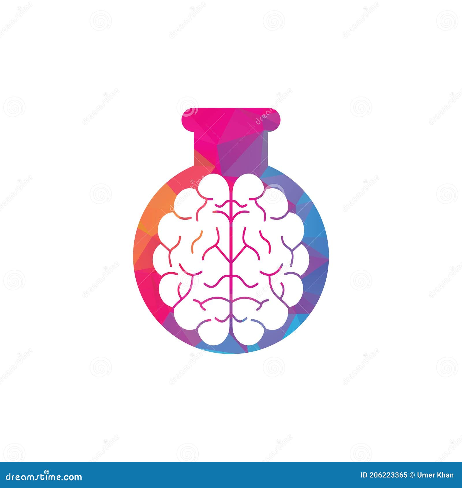 Brain Lab Shape Concept Logo Design. Stock Vector - Illustration of ...