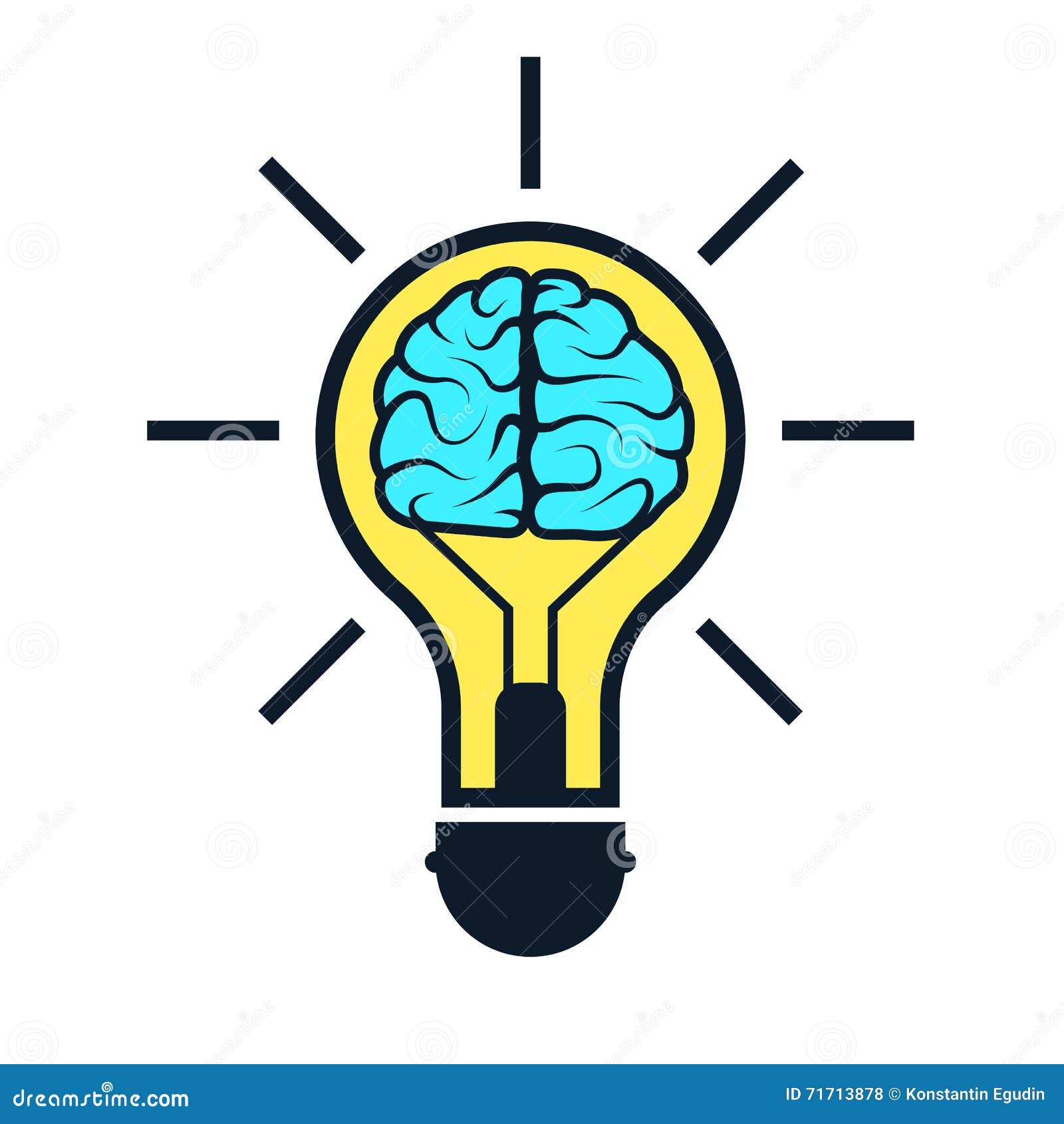 Brain Lamp Icon Simple Vector Illustration | CartoonDealer.com #91905048
