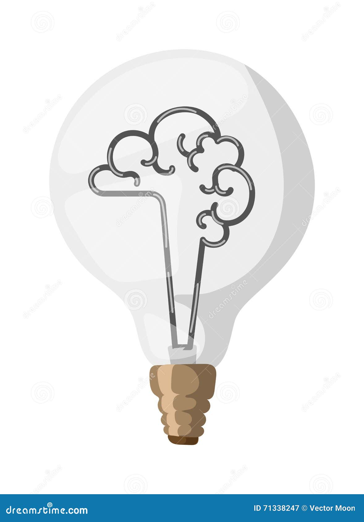 Brain Lamp Vector Illustration. Stock Vector - Illustration of brain ...