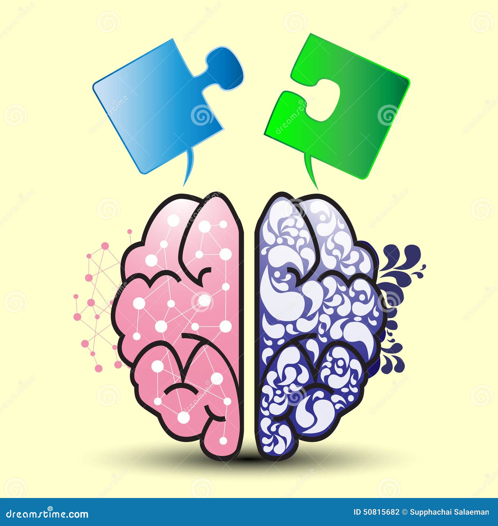 Brain left and right stock vector. Illustration of right - 50815682