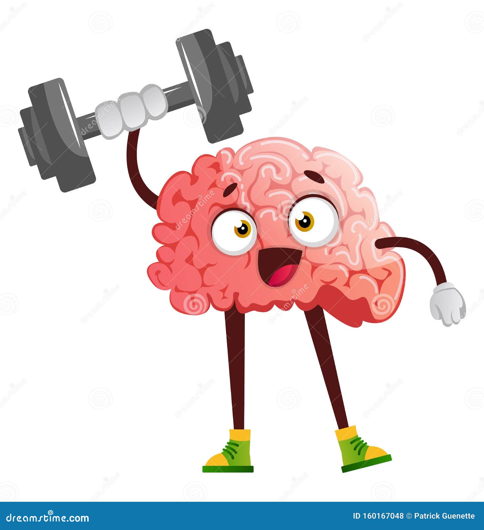 Brain Lifting Weights, Illustration, Vector Stock Vector - Illustration ...