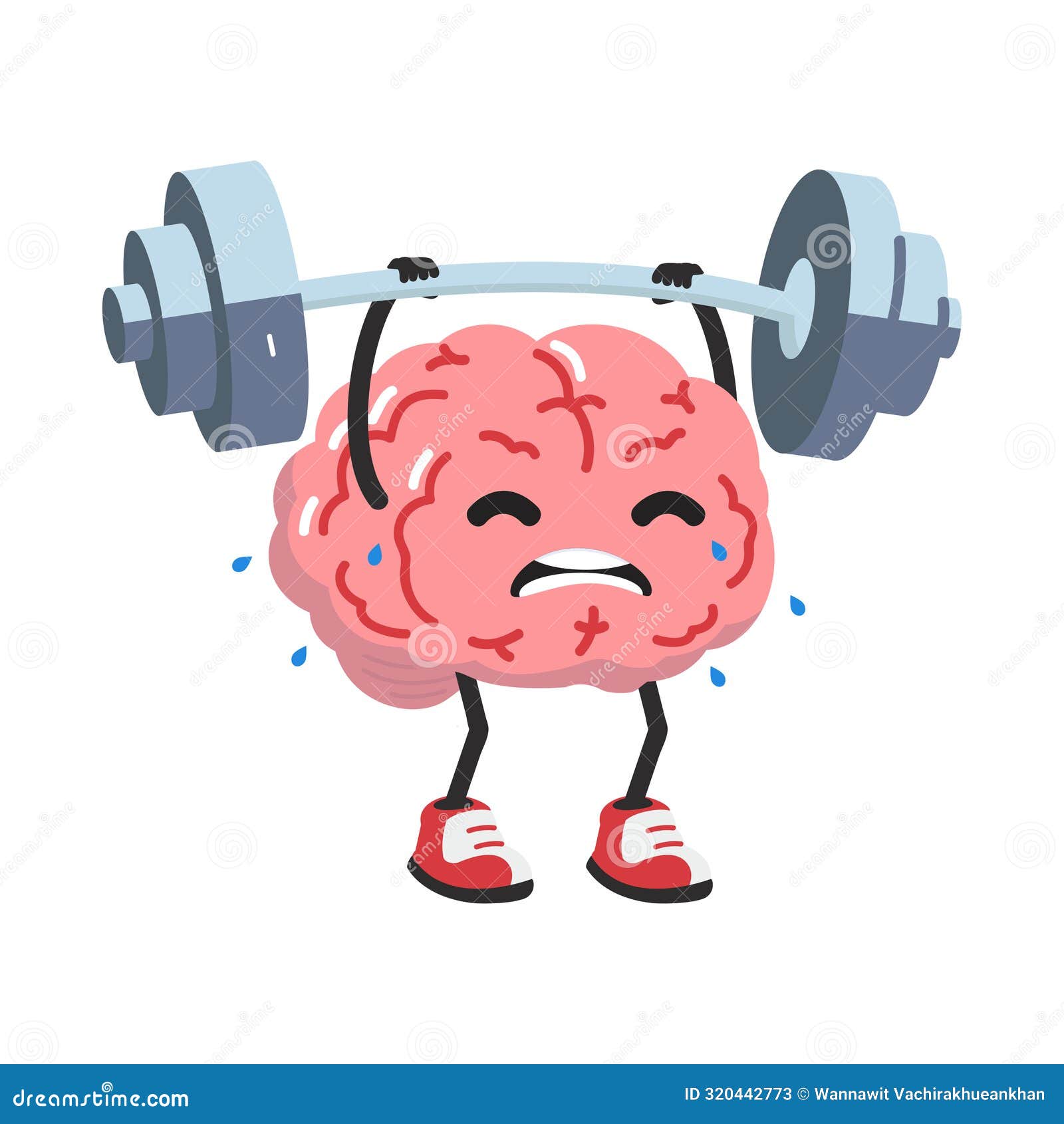 Brain Lifting Weights Over Head Training Stock Vector - Illustration of ...